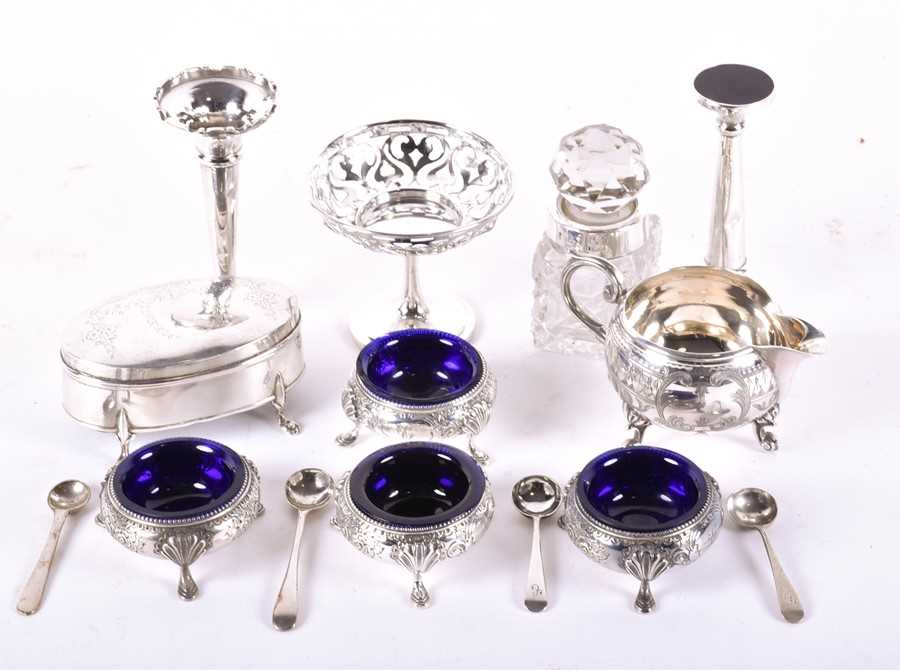 Lot 451 - A set of four Victorian silver salt cellars