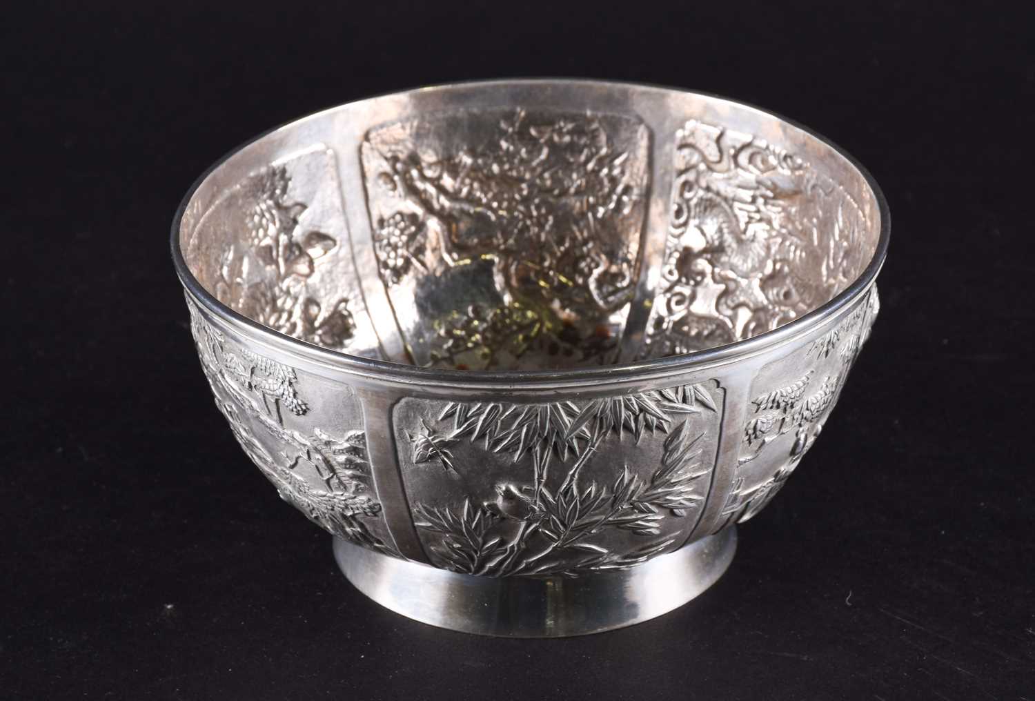 Lot 607 - A 19th century Chinese silver bowl, probably