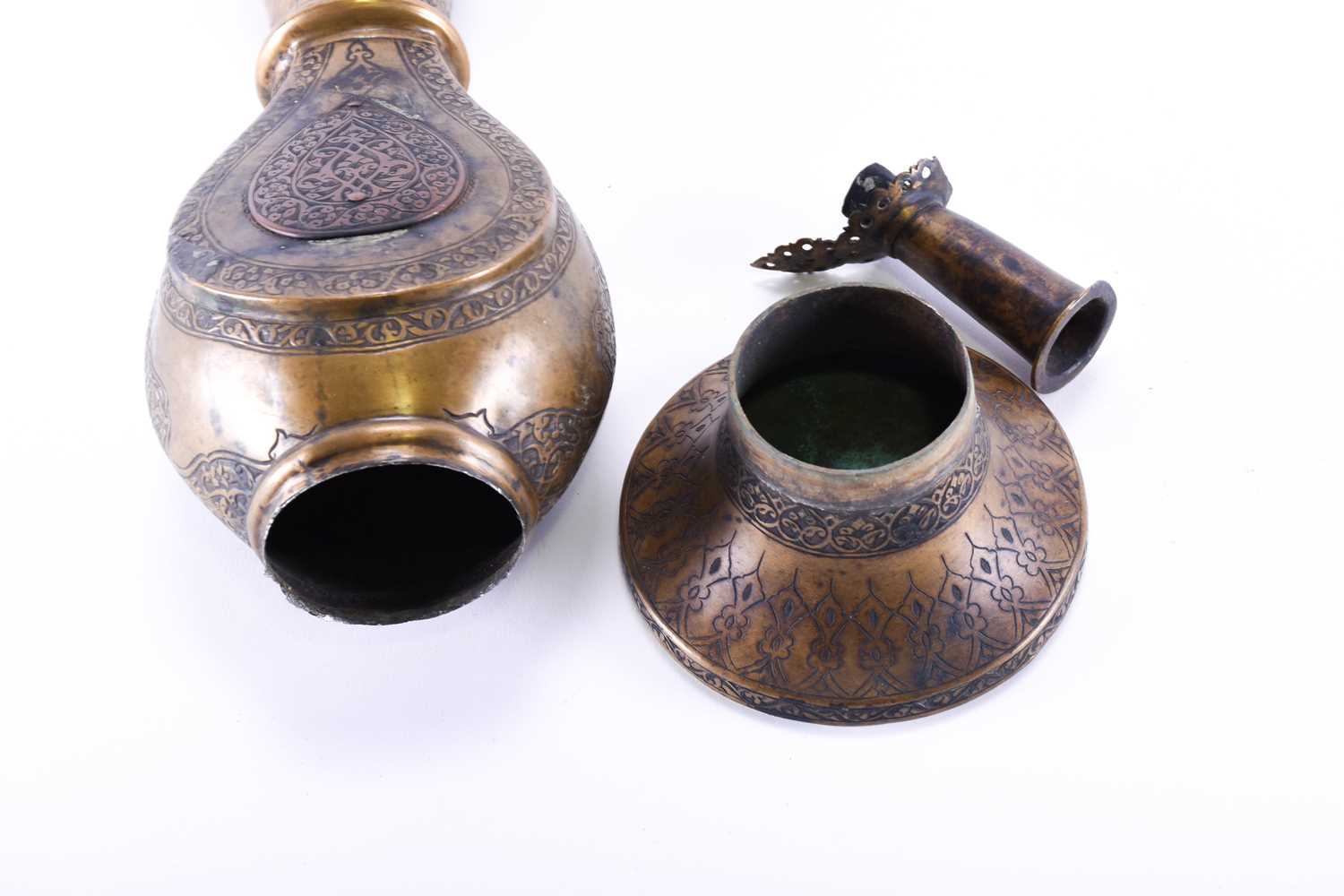 Lot 343 - A Tombak huqqa pipe base, 19th century, the
