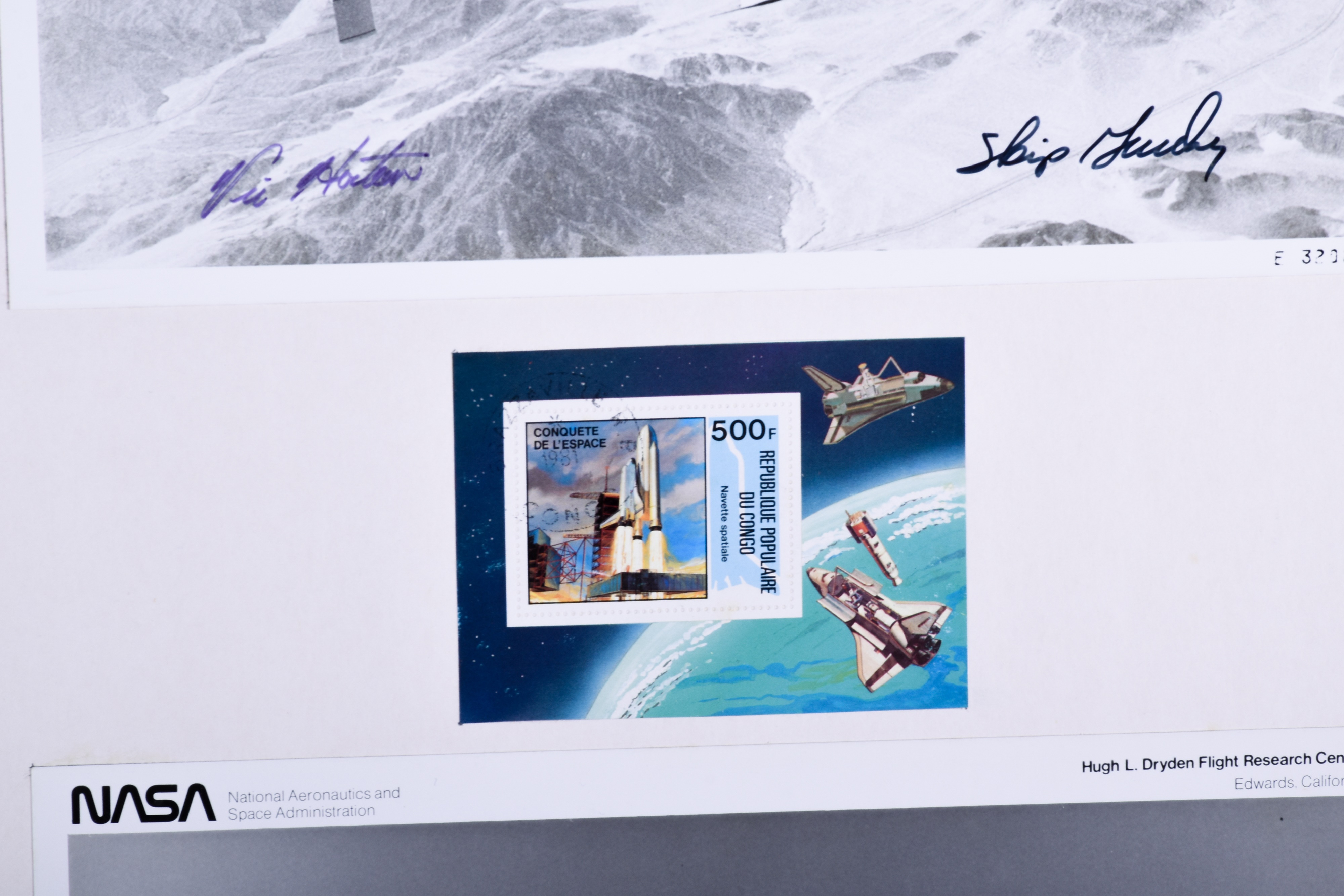 Lot 339 - A card mounted and signed NASA Space Shuttle