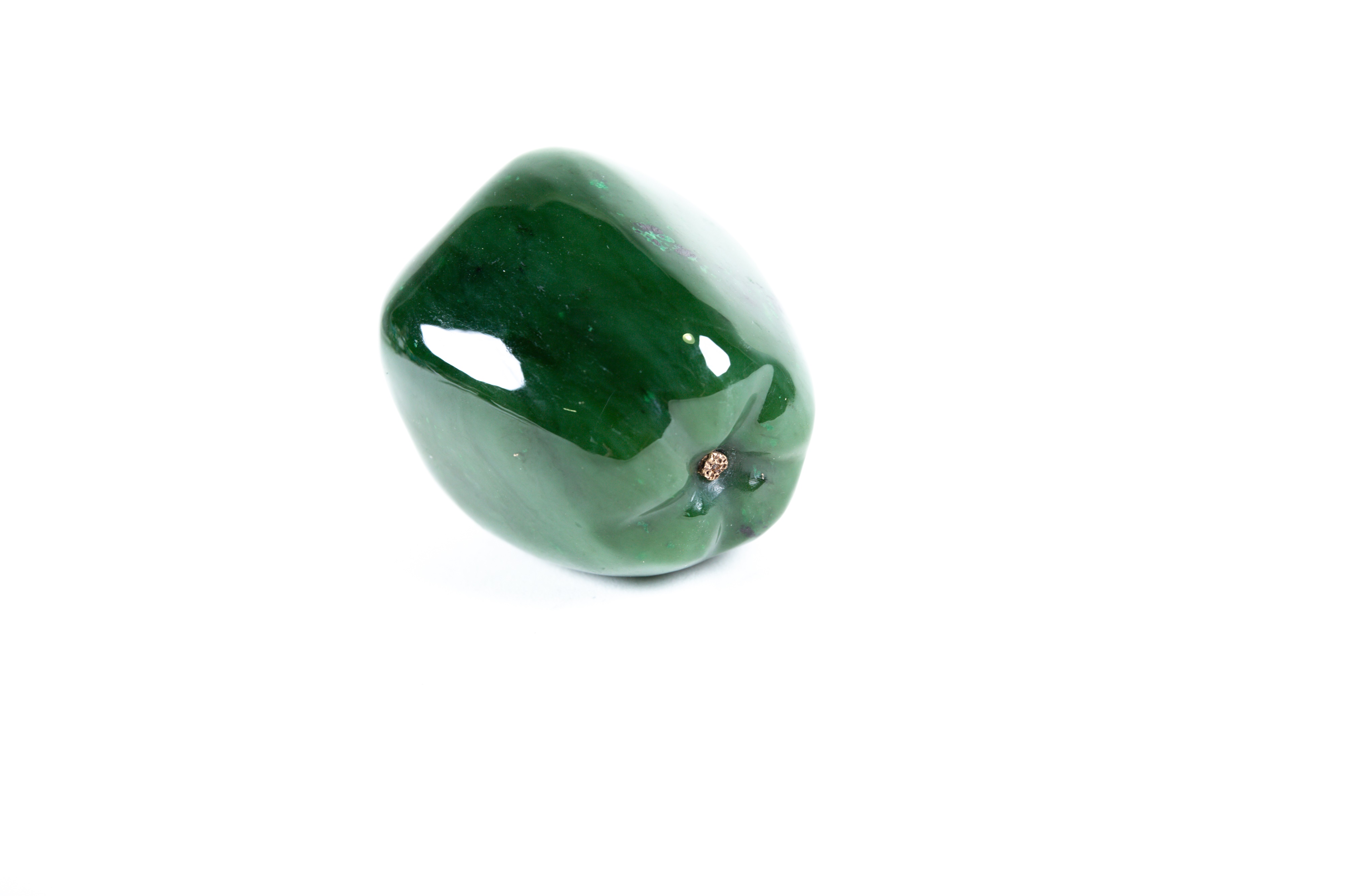Lot 442 - A rare Russian 14ct gold and nephrite jade