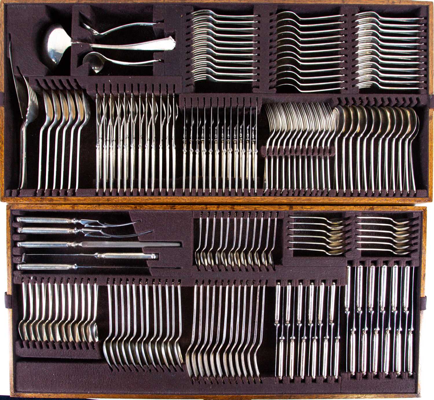 Lot 482 - An extensive canteeen of Chippendale pattern