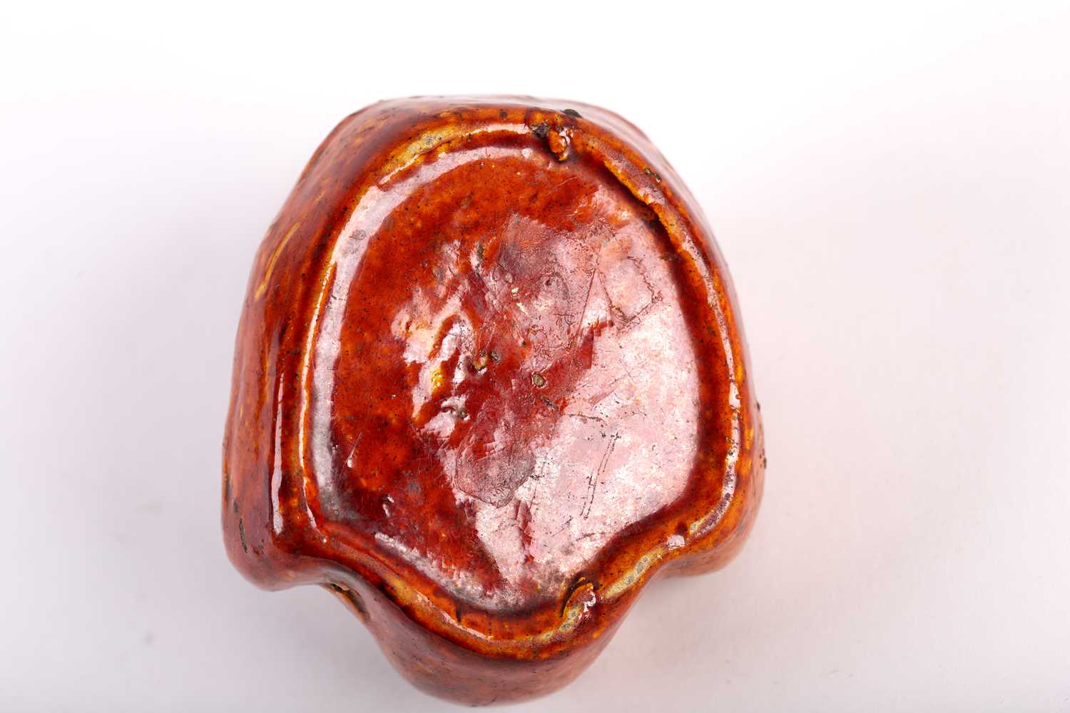 Lot 400 - A 19th century pottery inkwell and pen