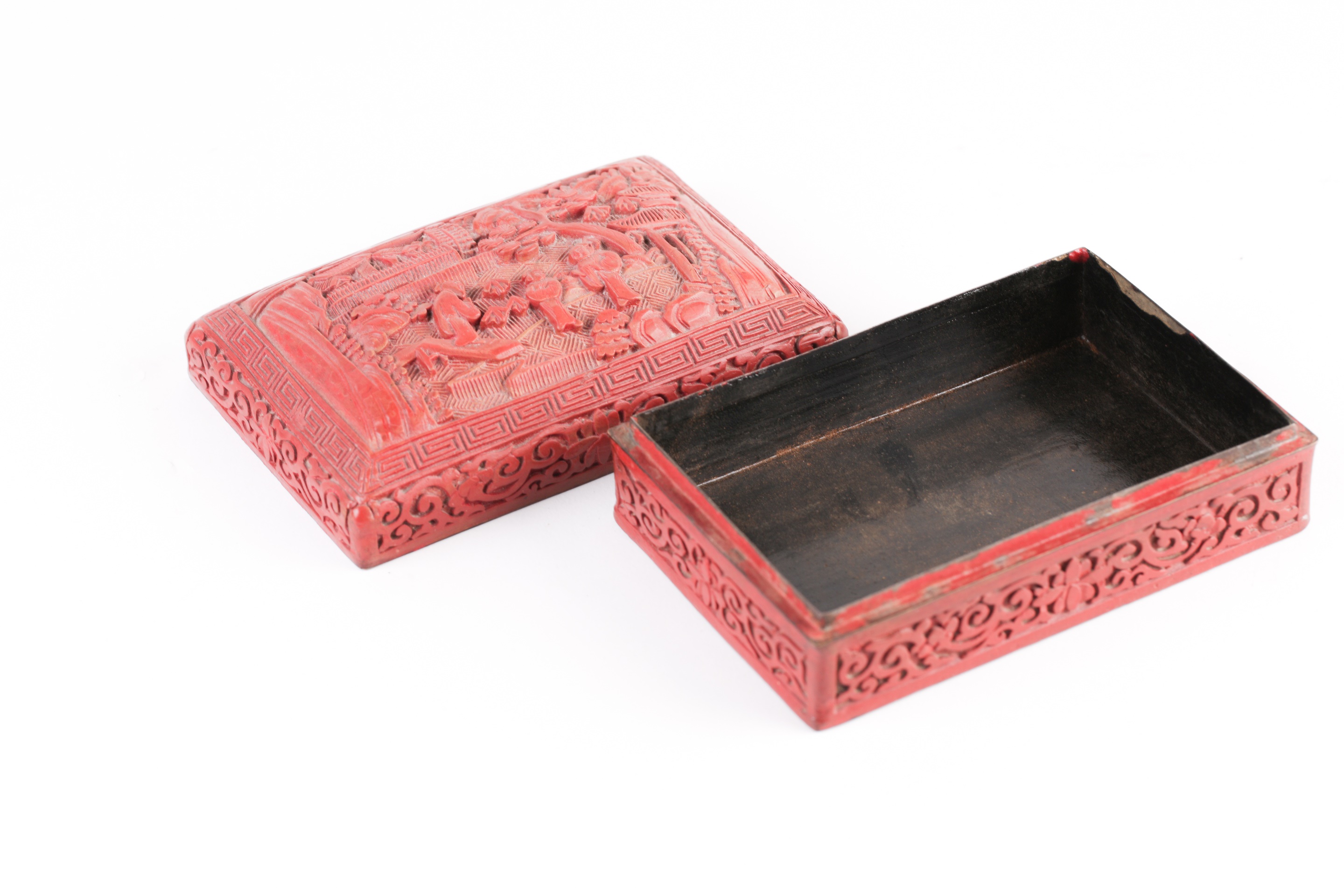 Lot 268 - An early 20th Chinese red lacquer box with