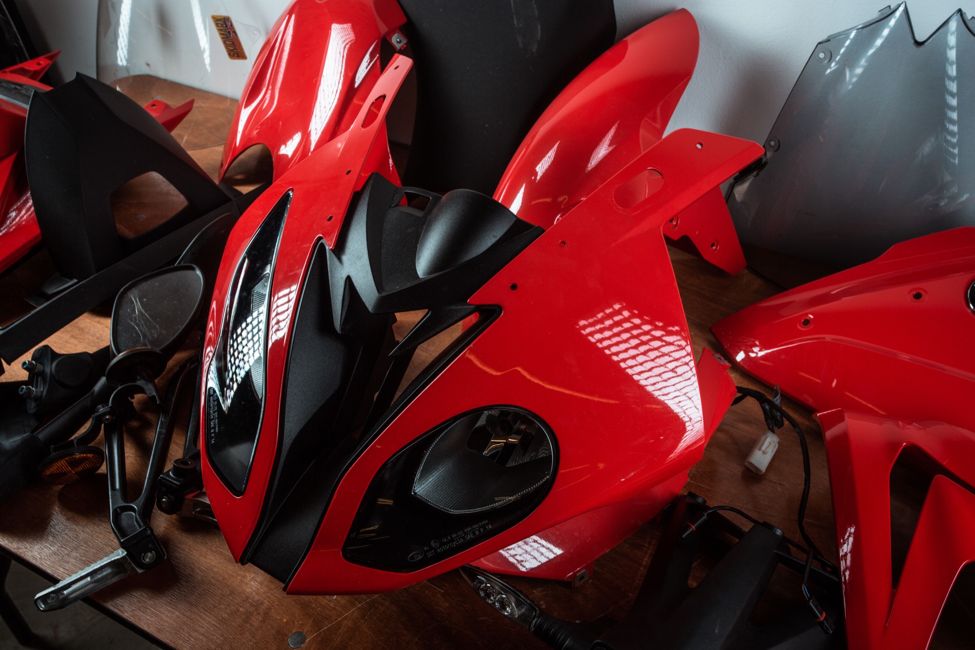 Lot 28 - A set of OEM BMW S1000RR Gen II red bodywork.