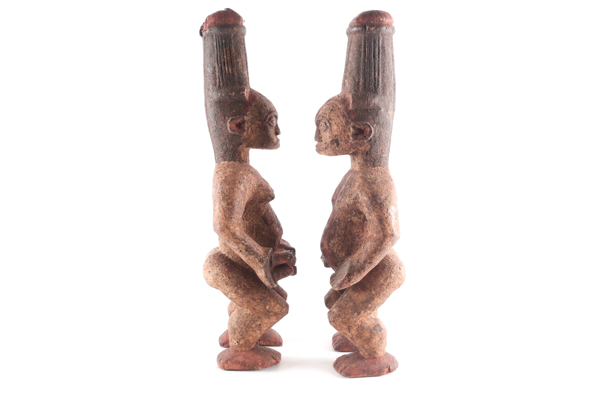 Lot 249 - A pair of Ibo spirit figures, Nigeria, each