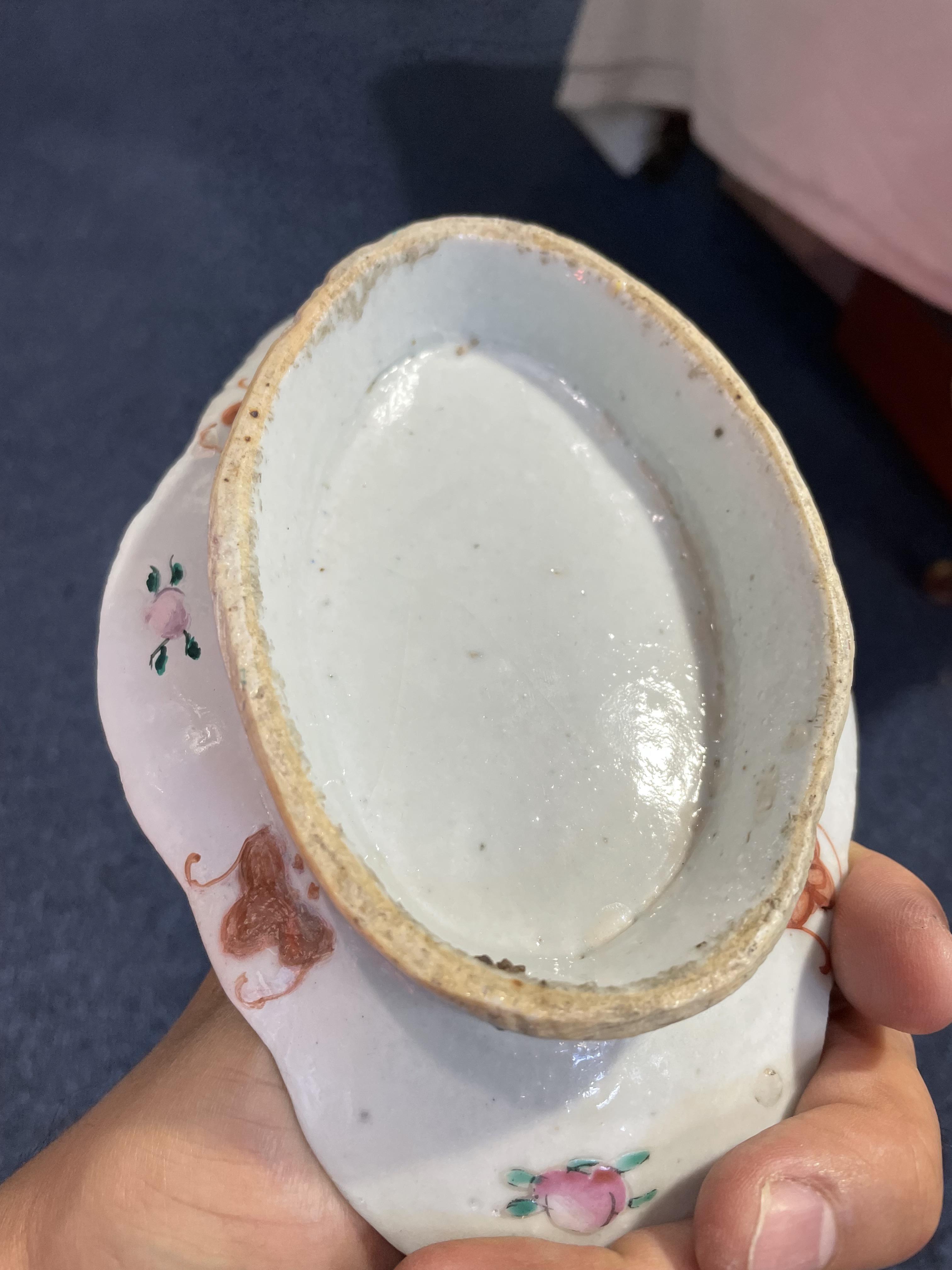 Lot 266 - Two Chinese lozenge-shaped dishes, late 19th