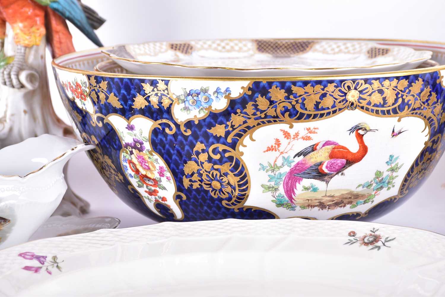 Lot 138 - A large probably Booths pottery blue scale