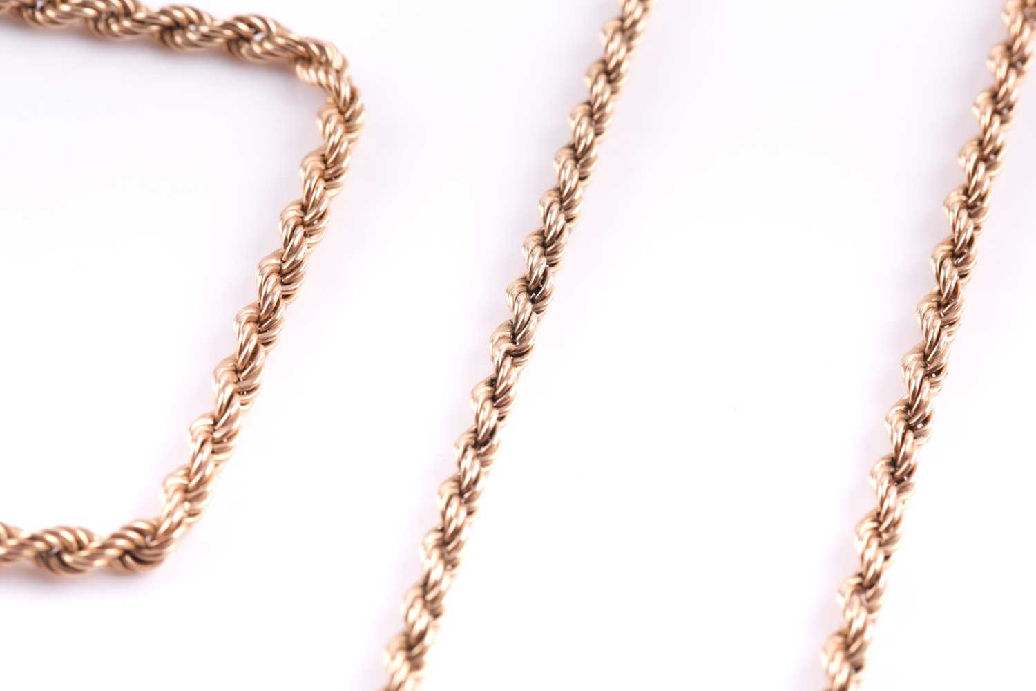 Lot 204 - A 9ct yellow gold rope-twist chain necklace,