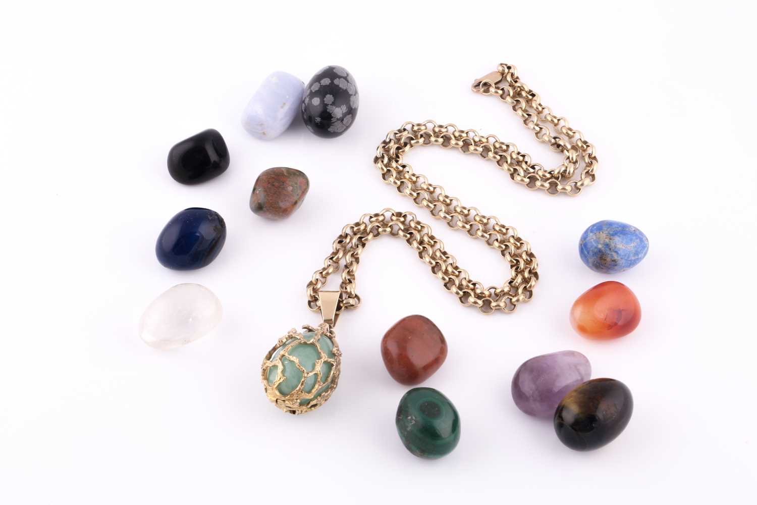 Lot 285 - A 9ct yellow gold round-link chain necklace,