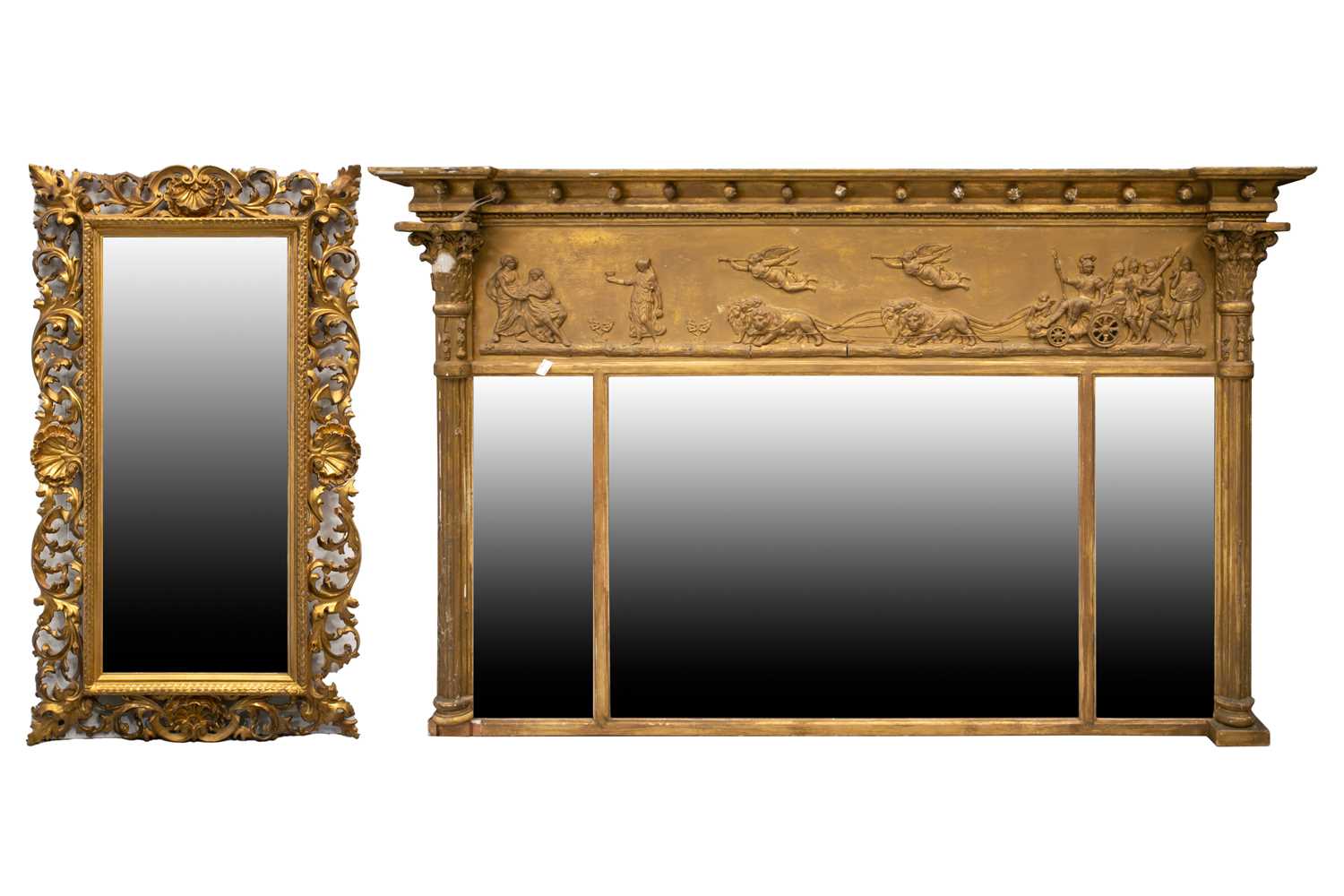 Lot 327 - A 19th century carved wood and gilt gesso