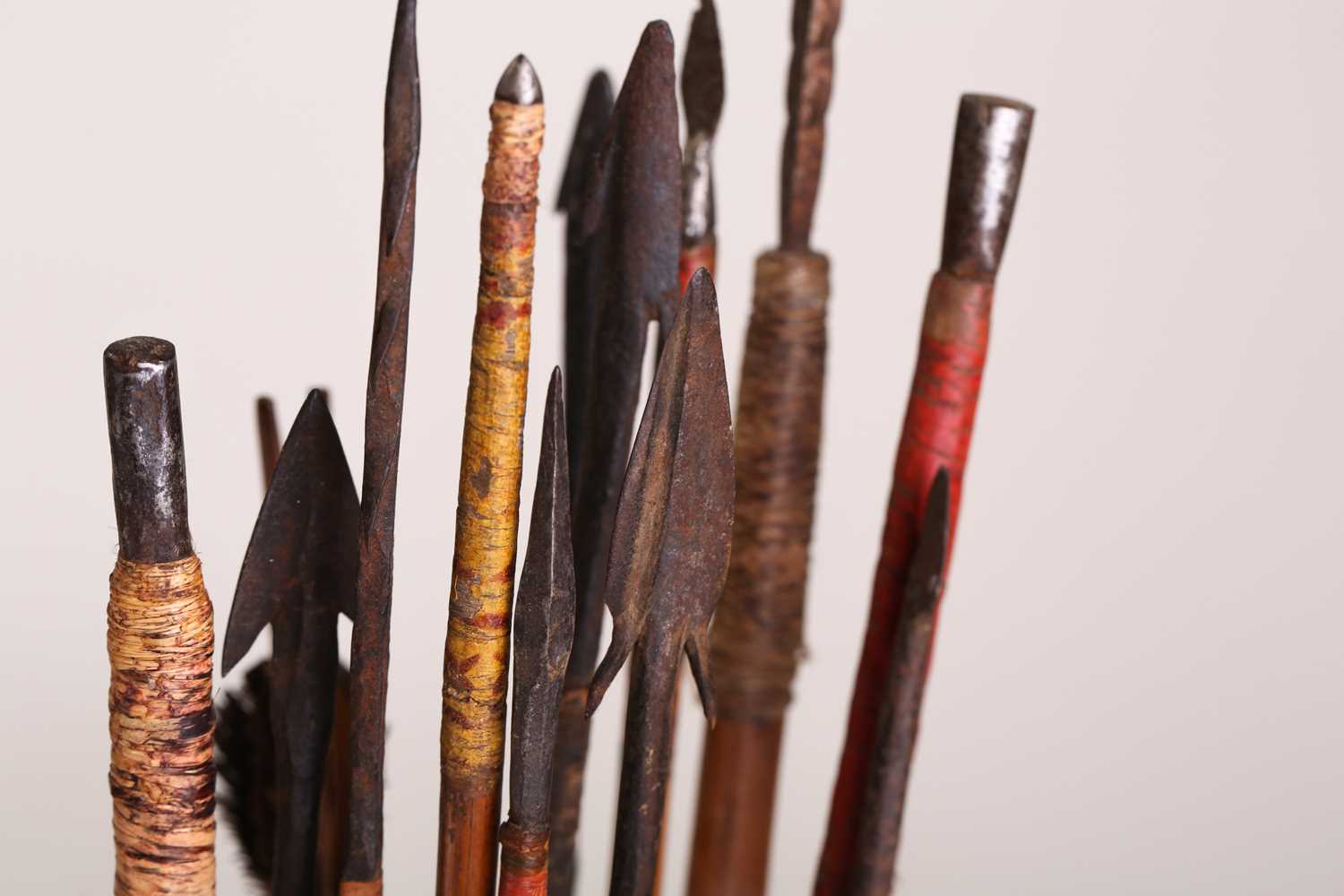 Lot 120 - A West African split cane shield, with hide