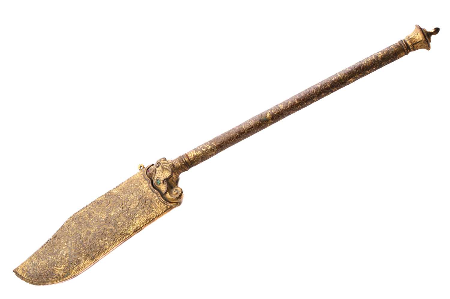 Lot 375 - An Indian Bhuj (elephant axe), India Kutch,