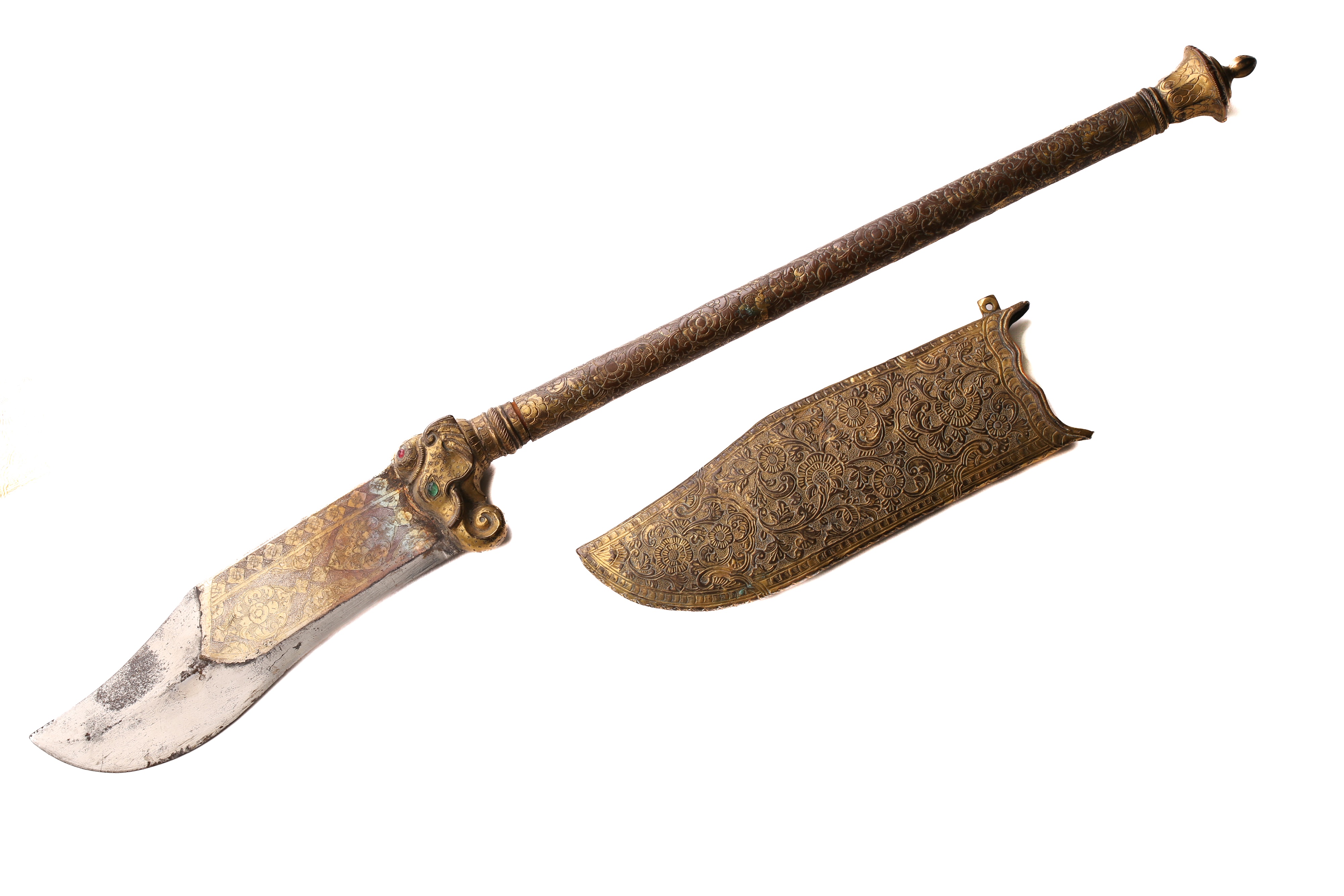 Lot 375 - An Indian Bhuj (elephant axe), India Kutch,