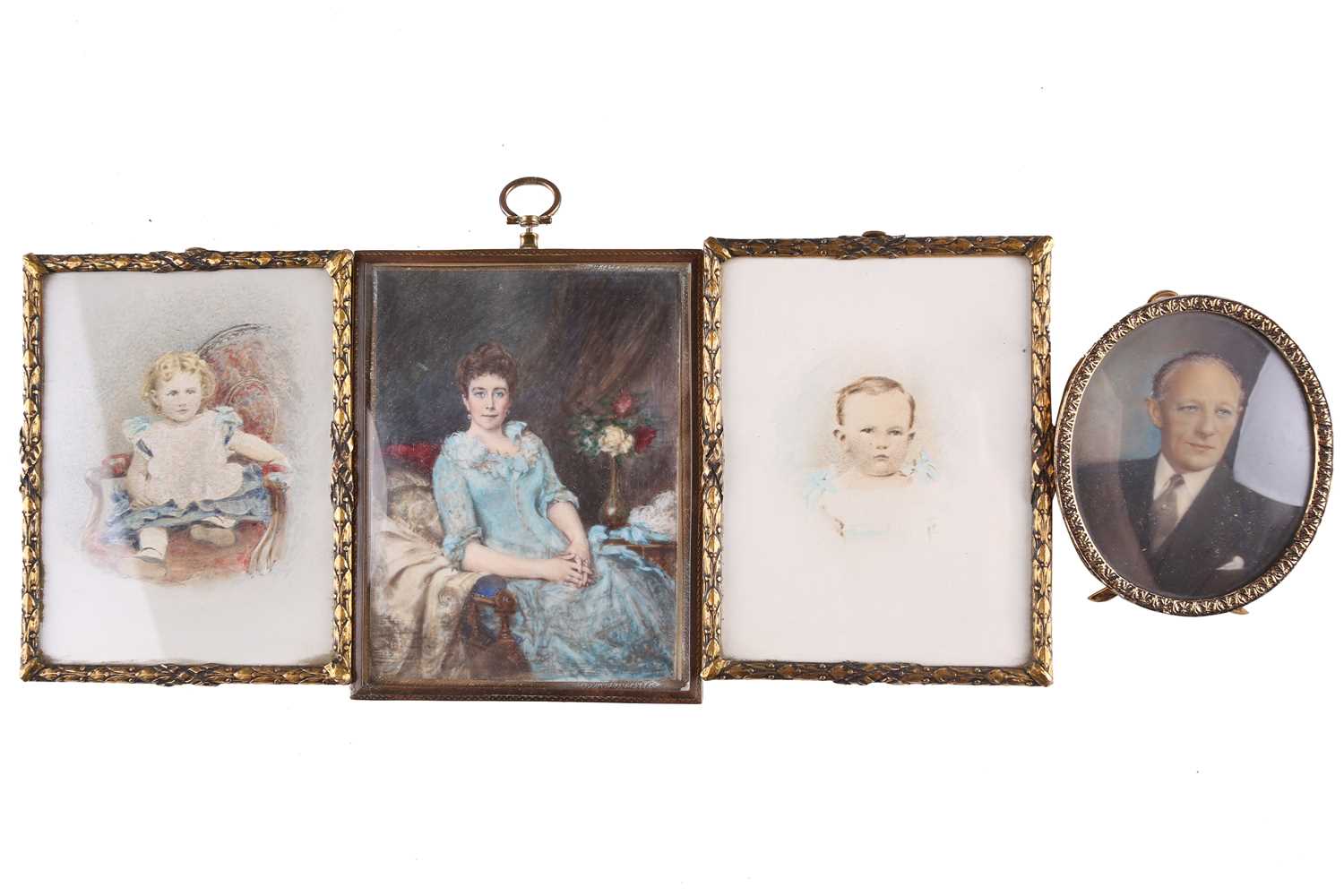Lot 424 - An Edwardian rectangular portrait miniature