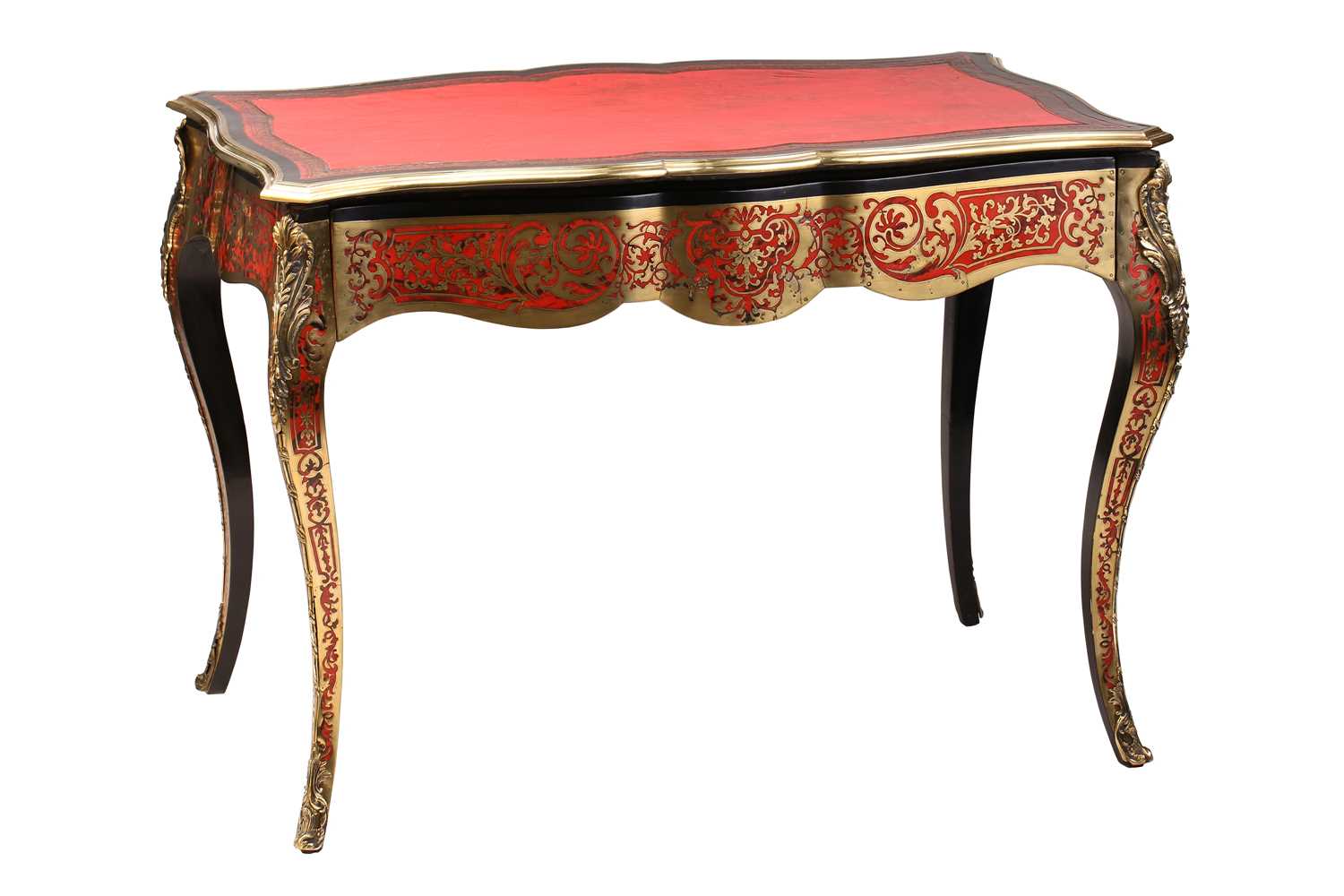 Lot 277 - A French Napoleon III ebonized, and red