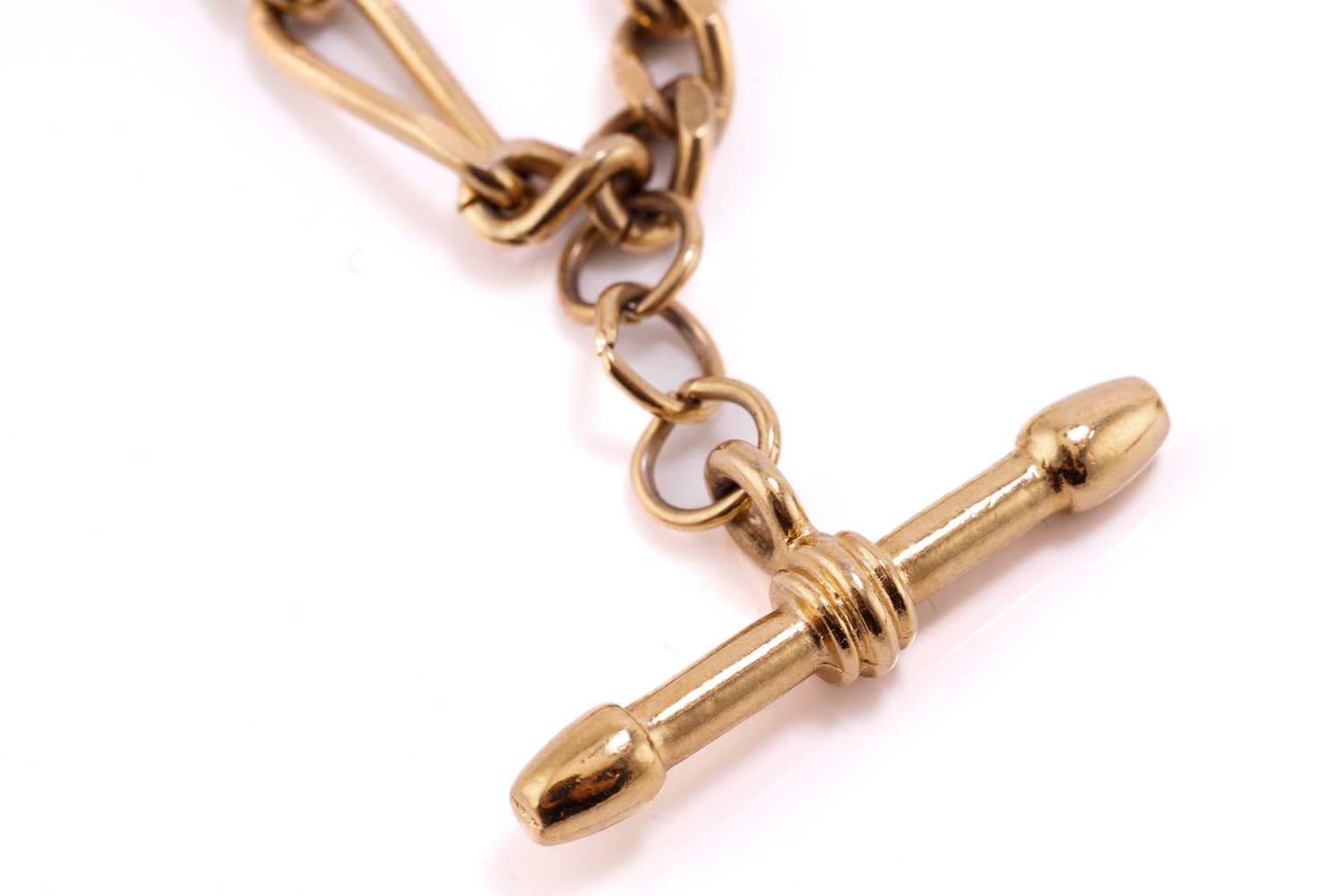 Lot 25 - A base metal watch chain converted to a