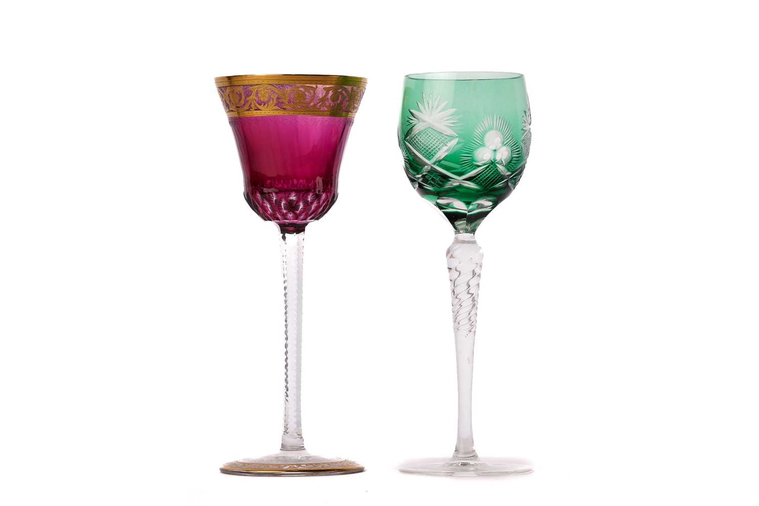 Lot 459 - A St. Louis 'Thistle' pattern part suit of