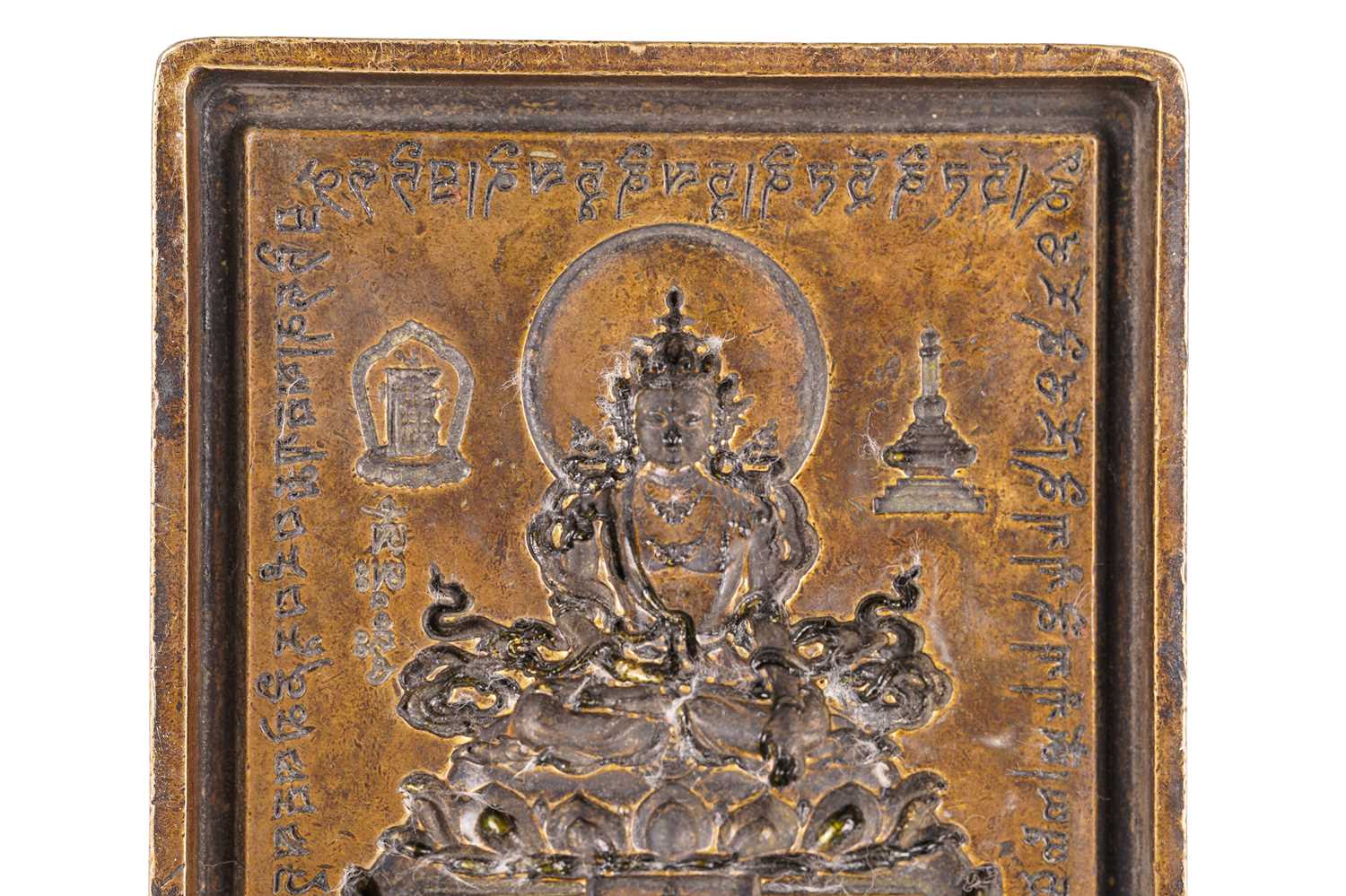 Lot 282 - A Sino Tibetan bronze Buddha clay seal mould,
