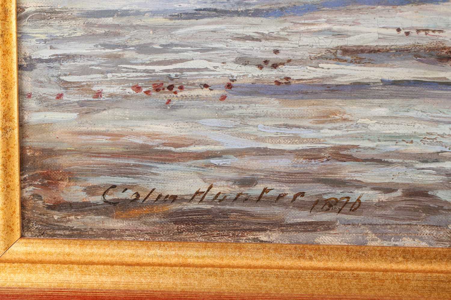 Lot 100 - Colin Hunter (1841-1904), 'Kelp Burning',