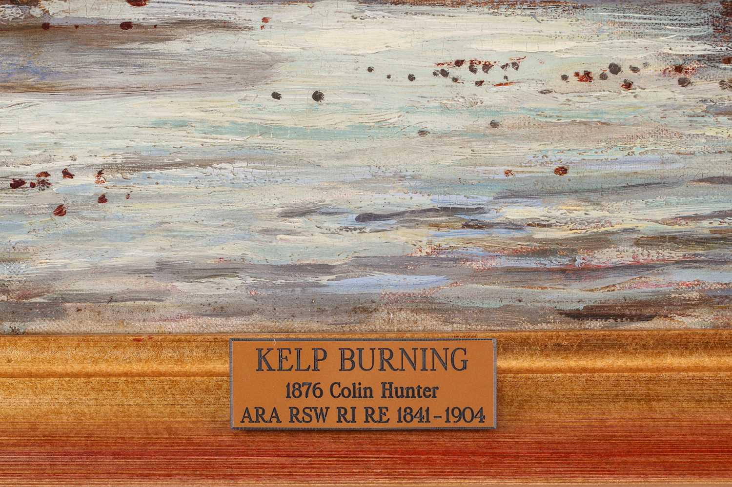 Lot 100 - Colin Hunter (1841-1904), 'Kelp Burning',