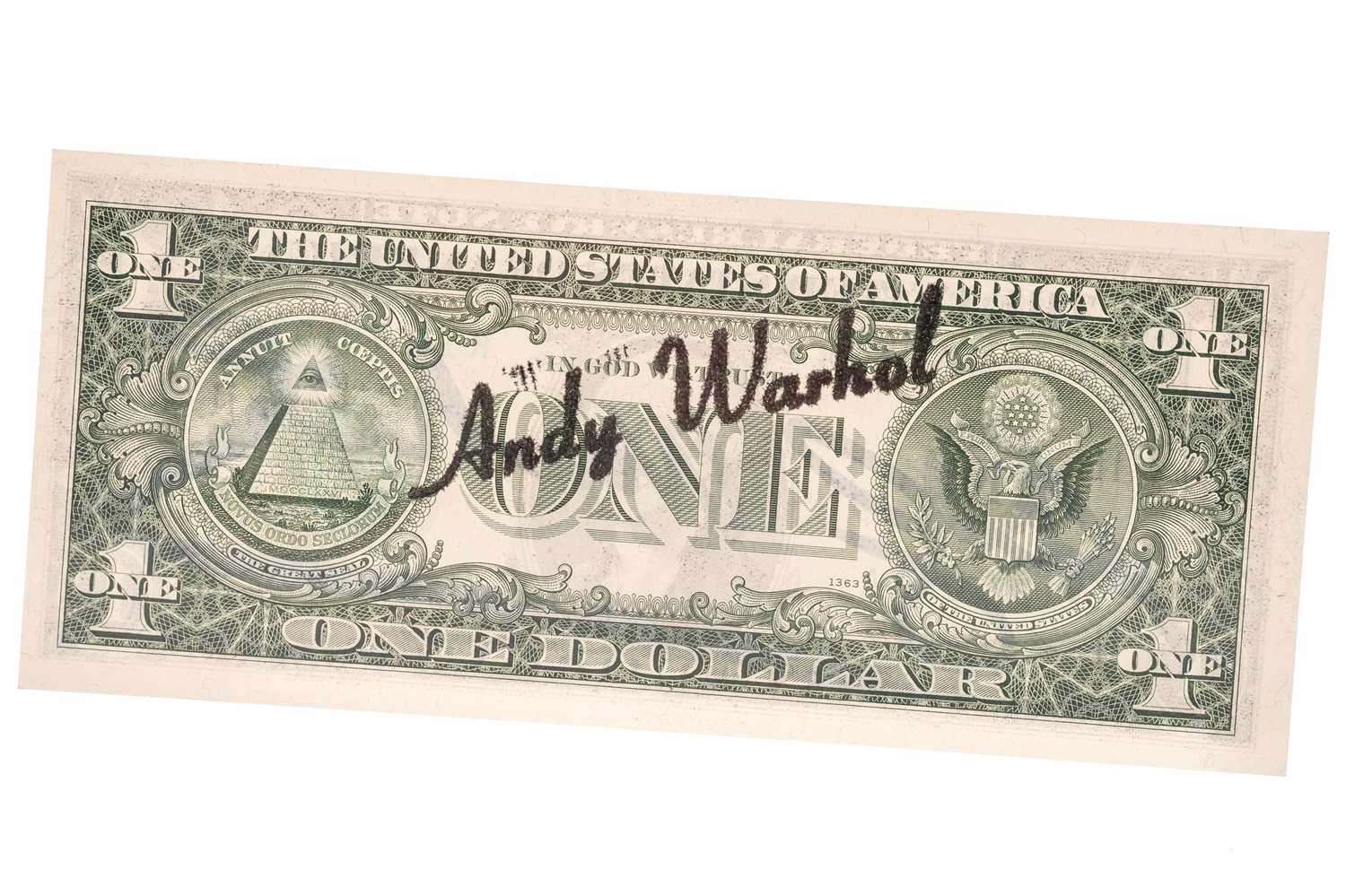 Lot 399 - Andy Warhol (1928-1987), a One Dollar bill,