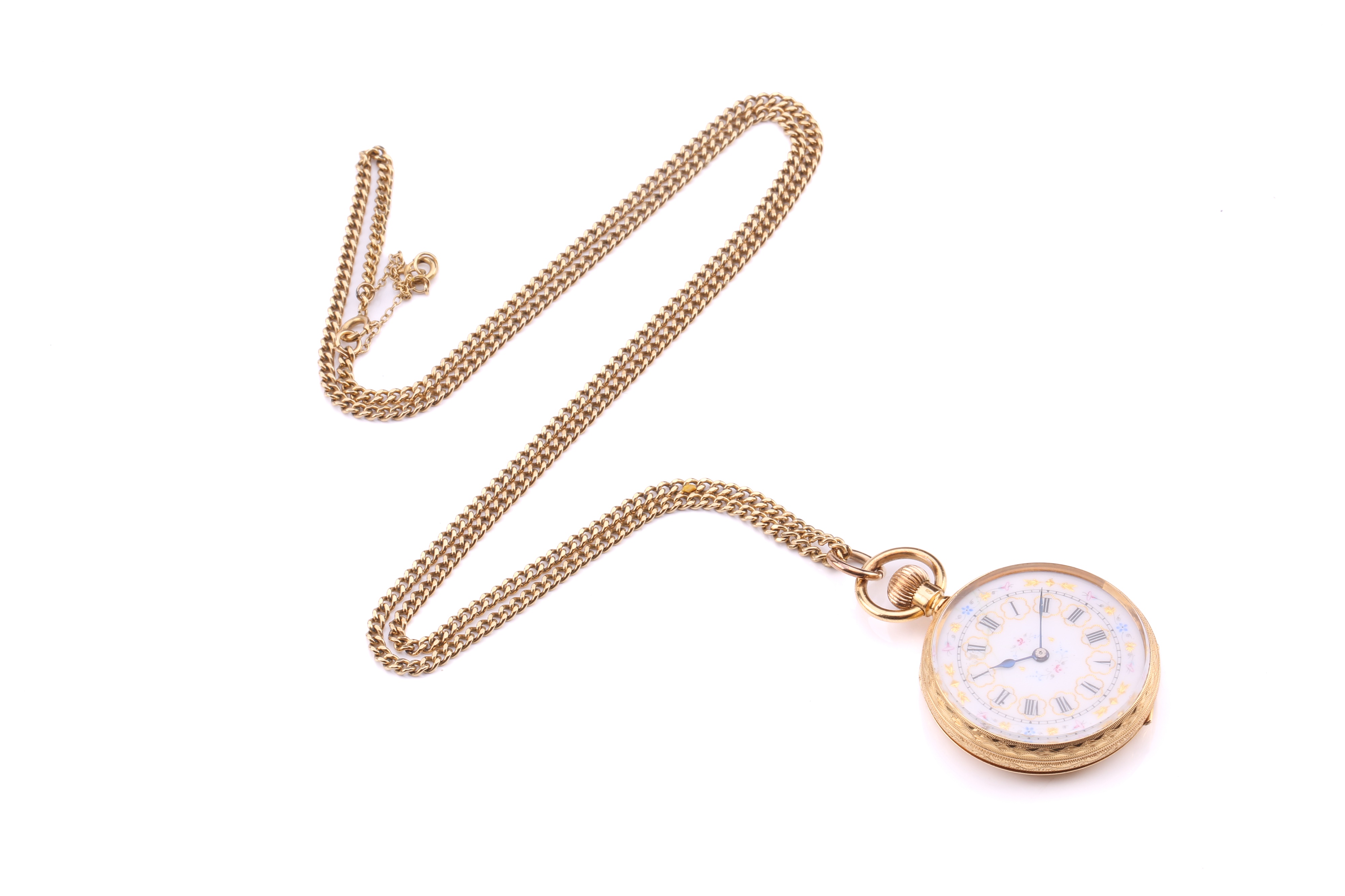 Lot 313 - An open-face fob pocket watch, with a