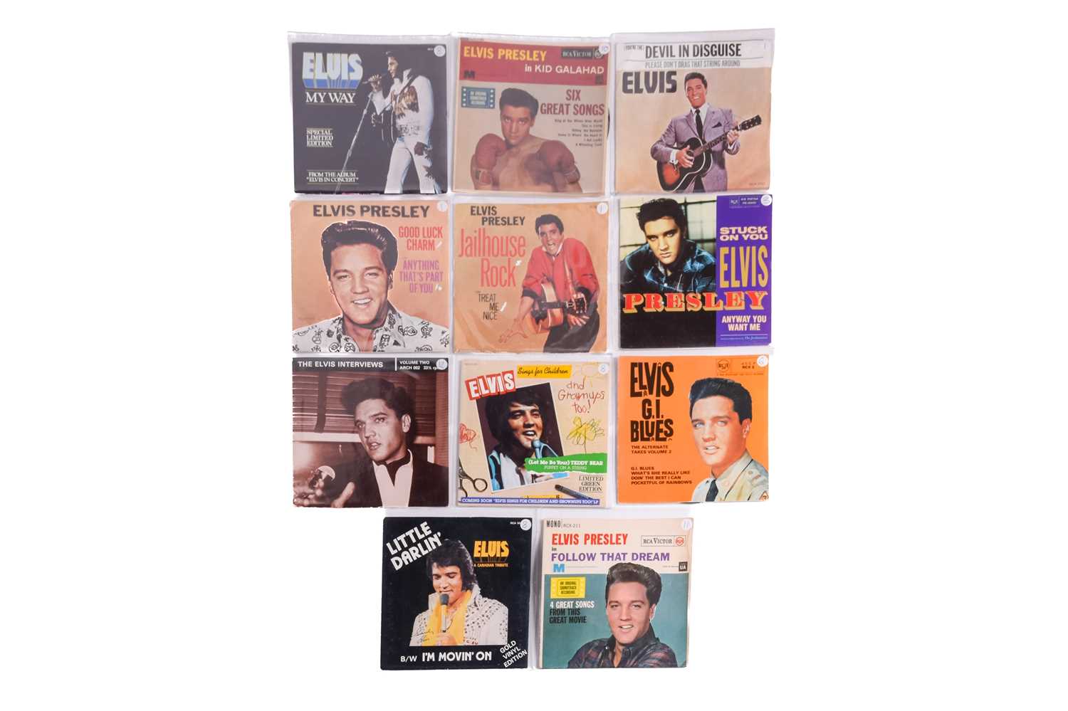 Lot 165 - Elvis Presley: eleven original 7" singles