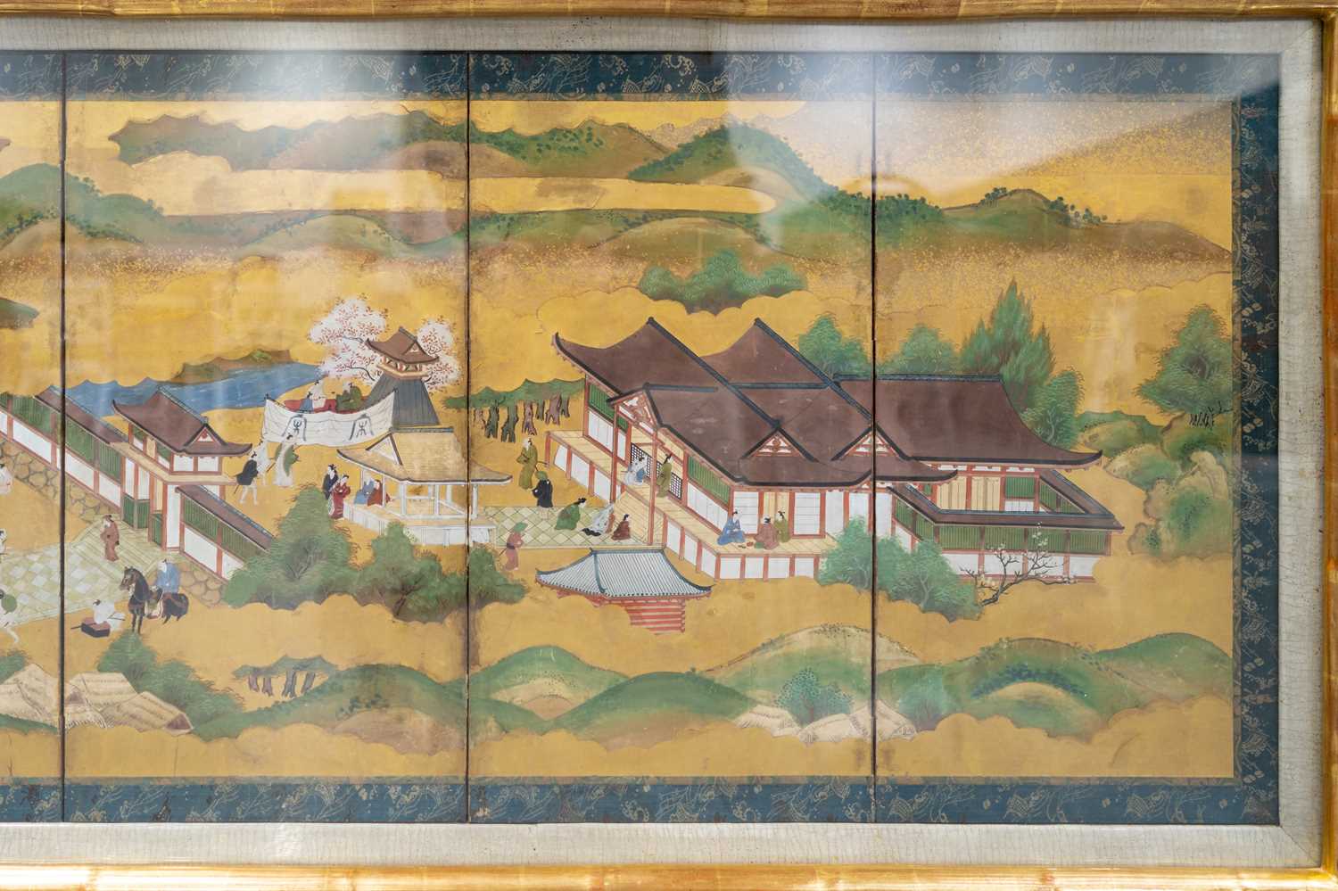 Lot 535 - A Japanese six panel low screen, Byobu, Edo,