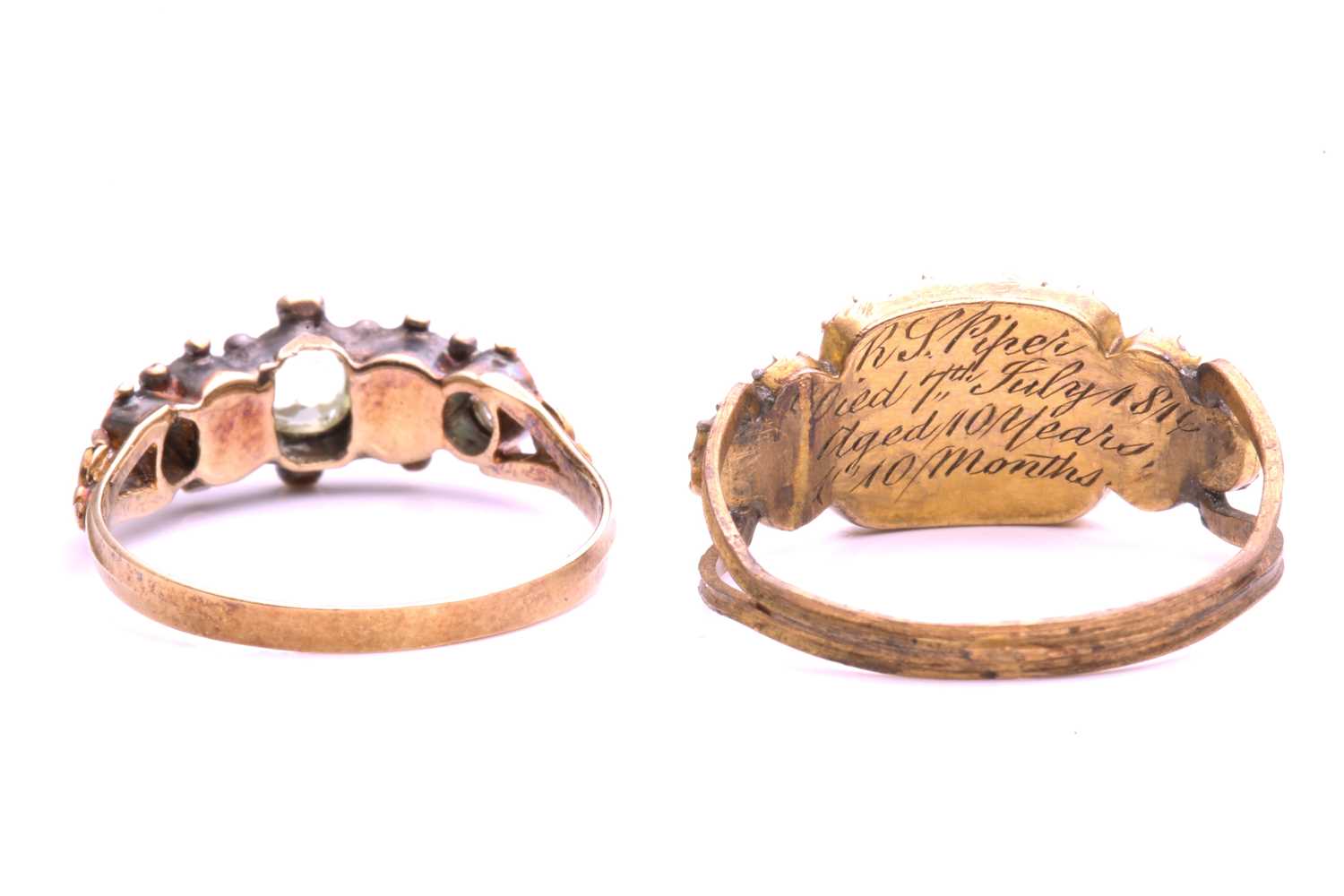 Lot 18 - An early 19th century mourning ring and a