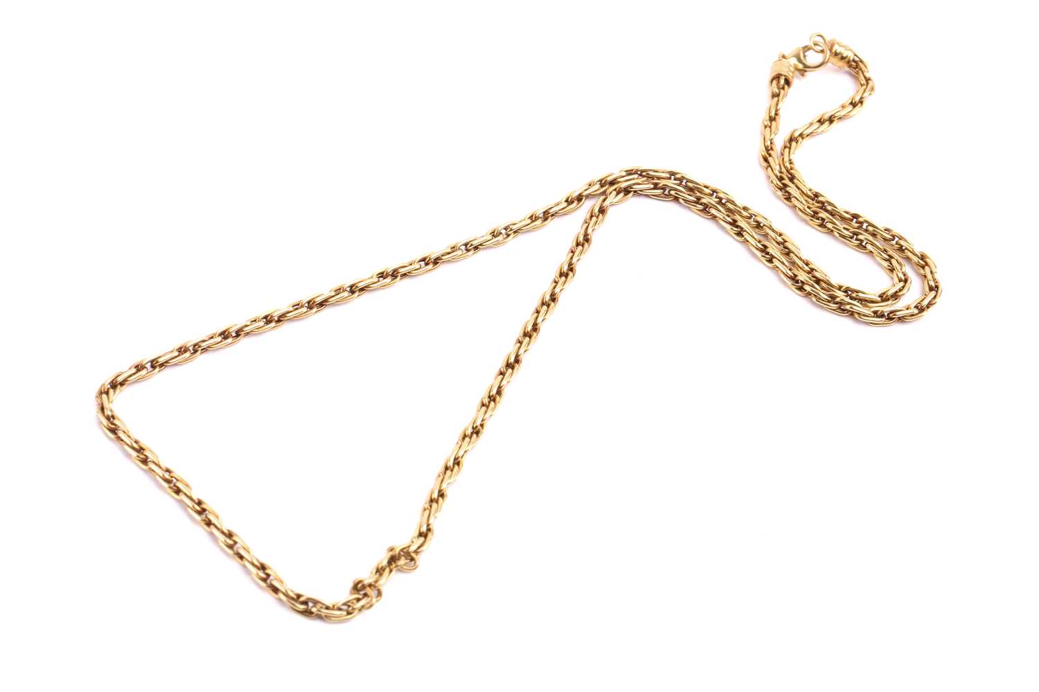 Lot 233 - A loose rope chain necklace, terminated with