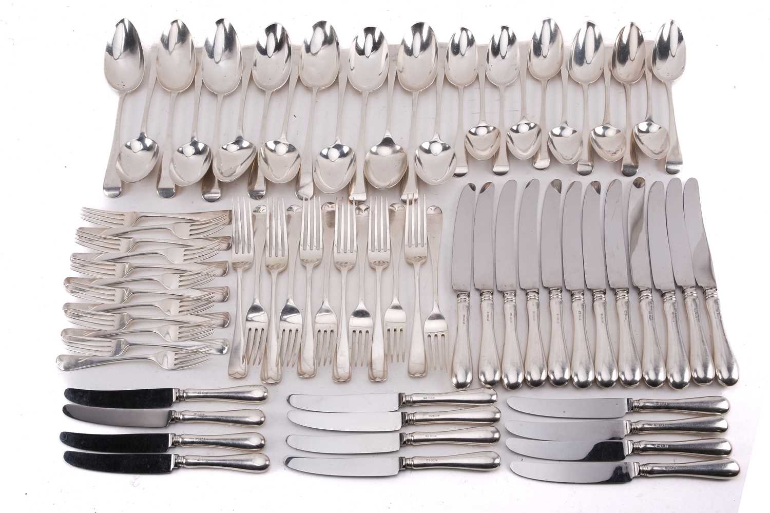 Lot 437 - A canteen of Old English pattern flatware;