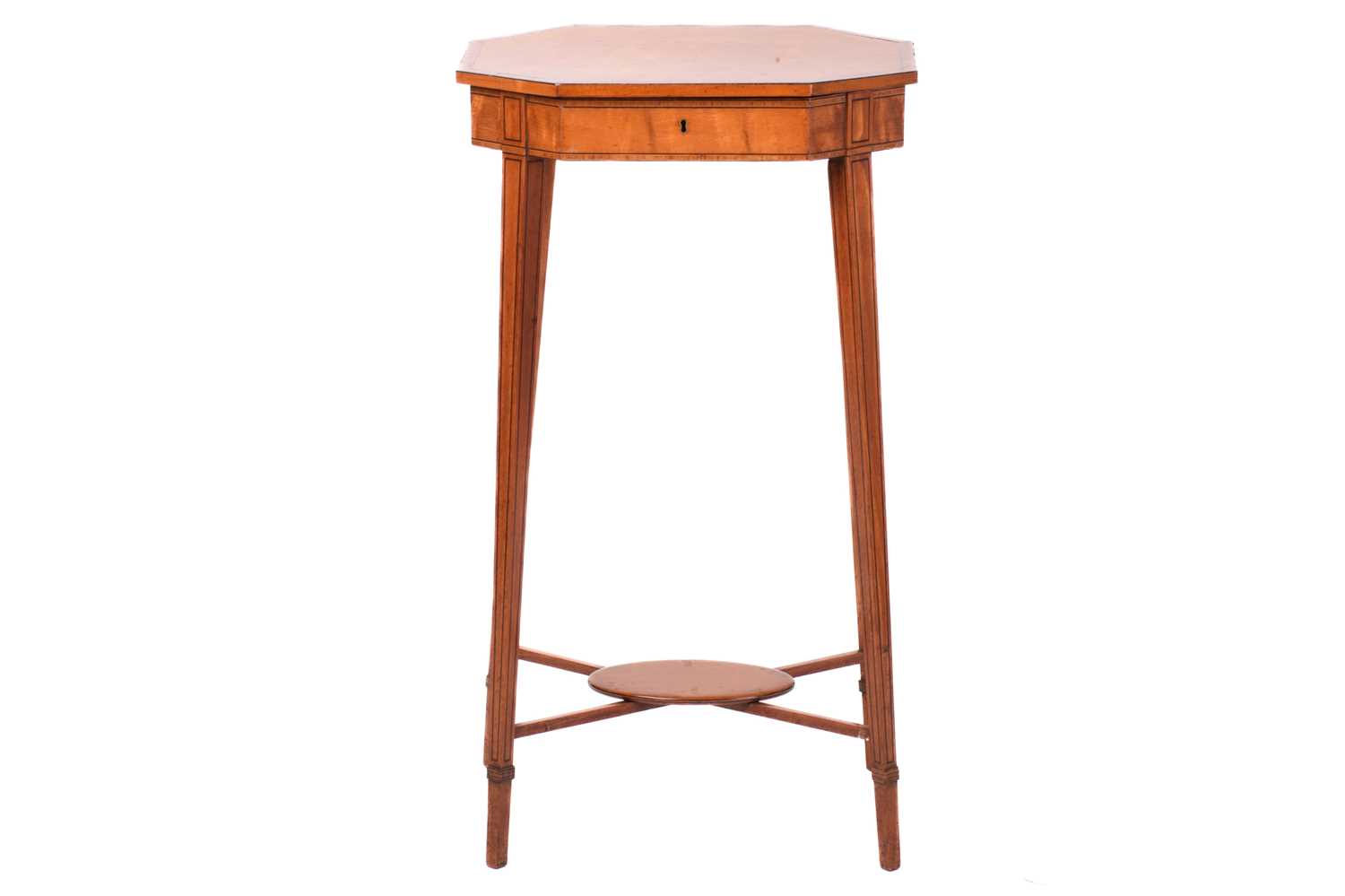 Lot 242 - A Sheraton design satinwood canted