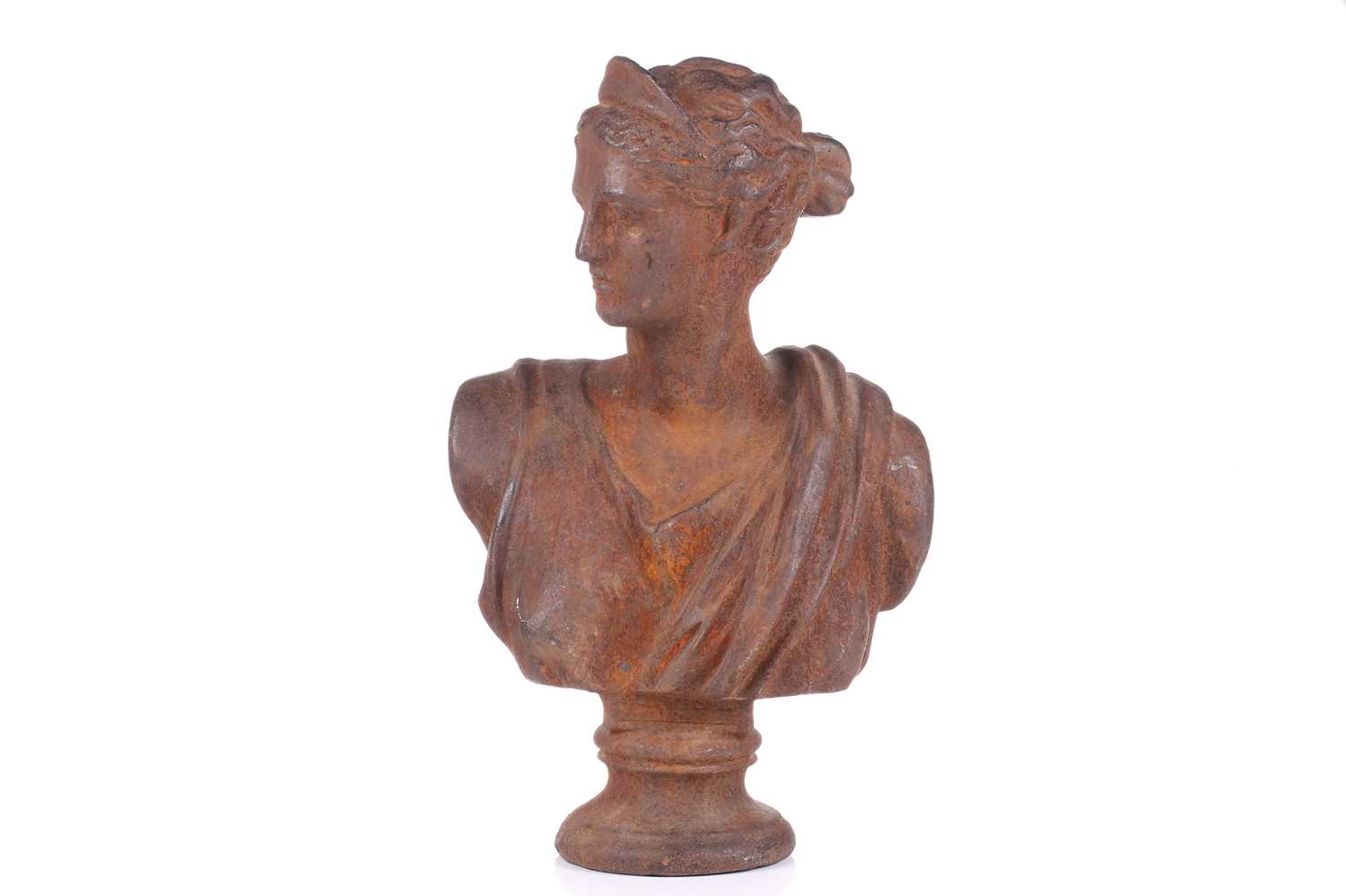 Lot 269 - A classical cast iron bust study of Diana