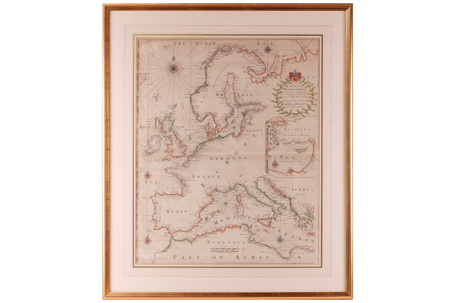 Lot 91 - After Philip Lea (1660? - 1700), Map of the