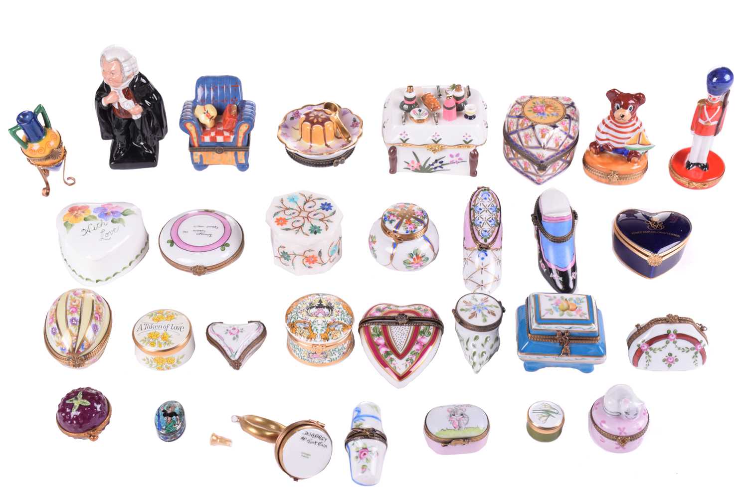 Lot 412 - A collection of enamel trinket boxes to