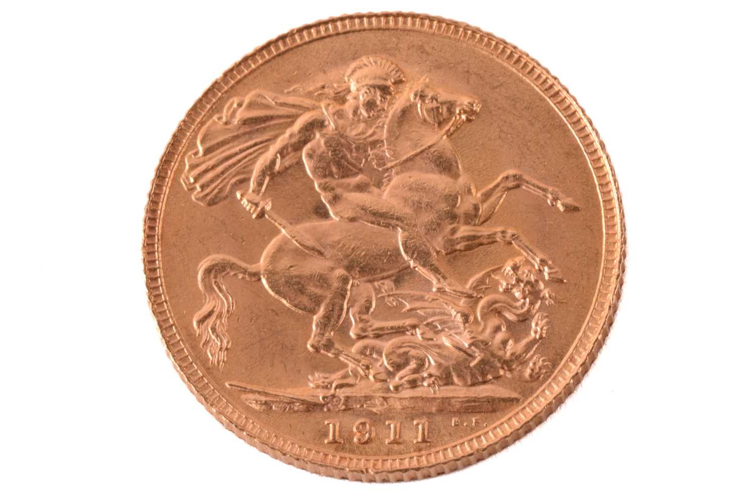 Lot 335 - A George V full sovereign 1911, obverse bare