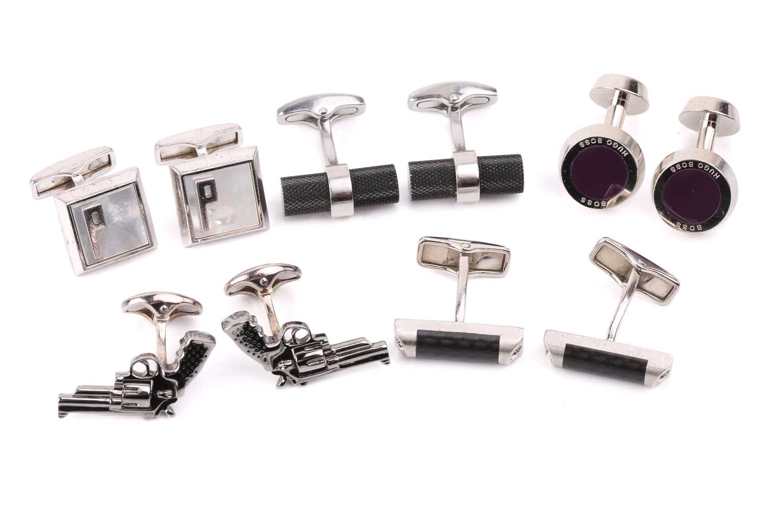 Lot 238 - Five pairs of cufflinks; comprising a pair