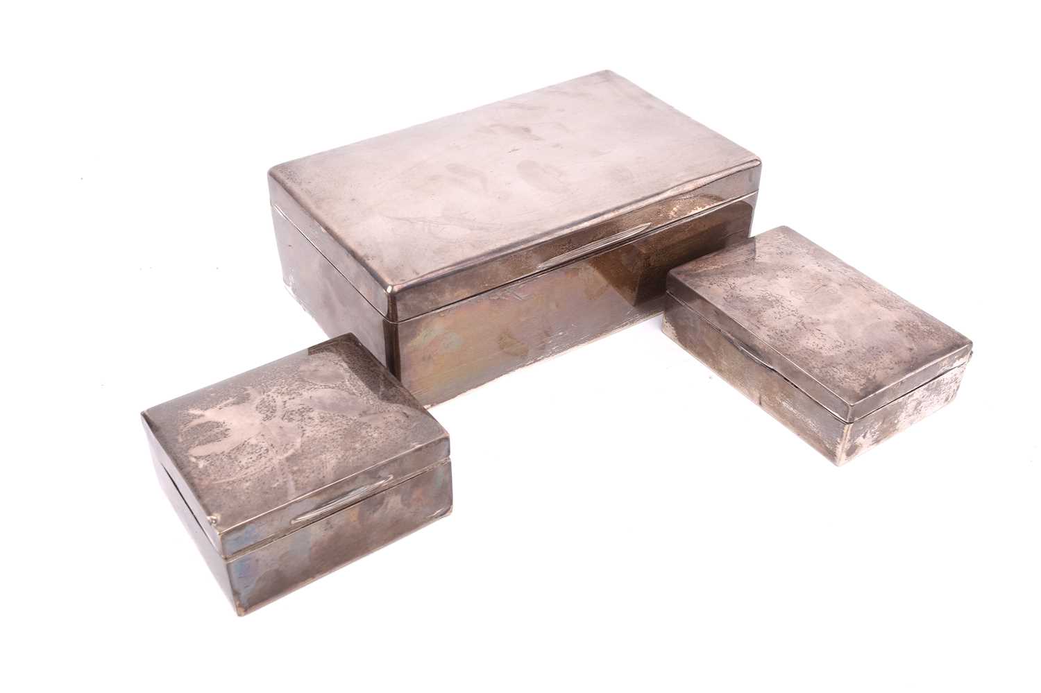 Lot 464 - A large Samson Mordan silver cigarette box,