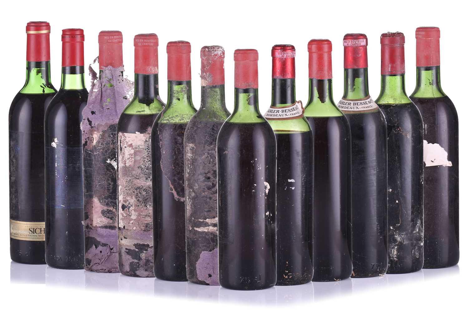 Lot 144 - Twelve bottles of Bordeaux, missing labels,