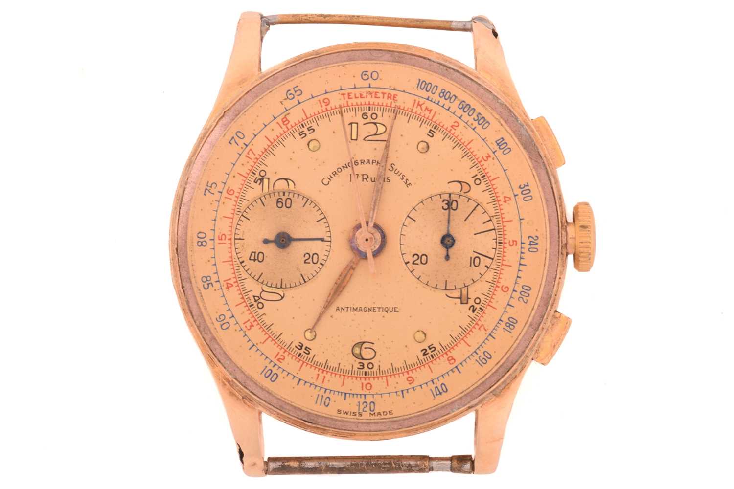 Lot 399 - A Chronographe Suisse 17 Rubis watch,