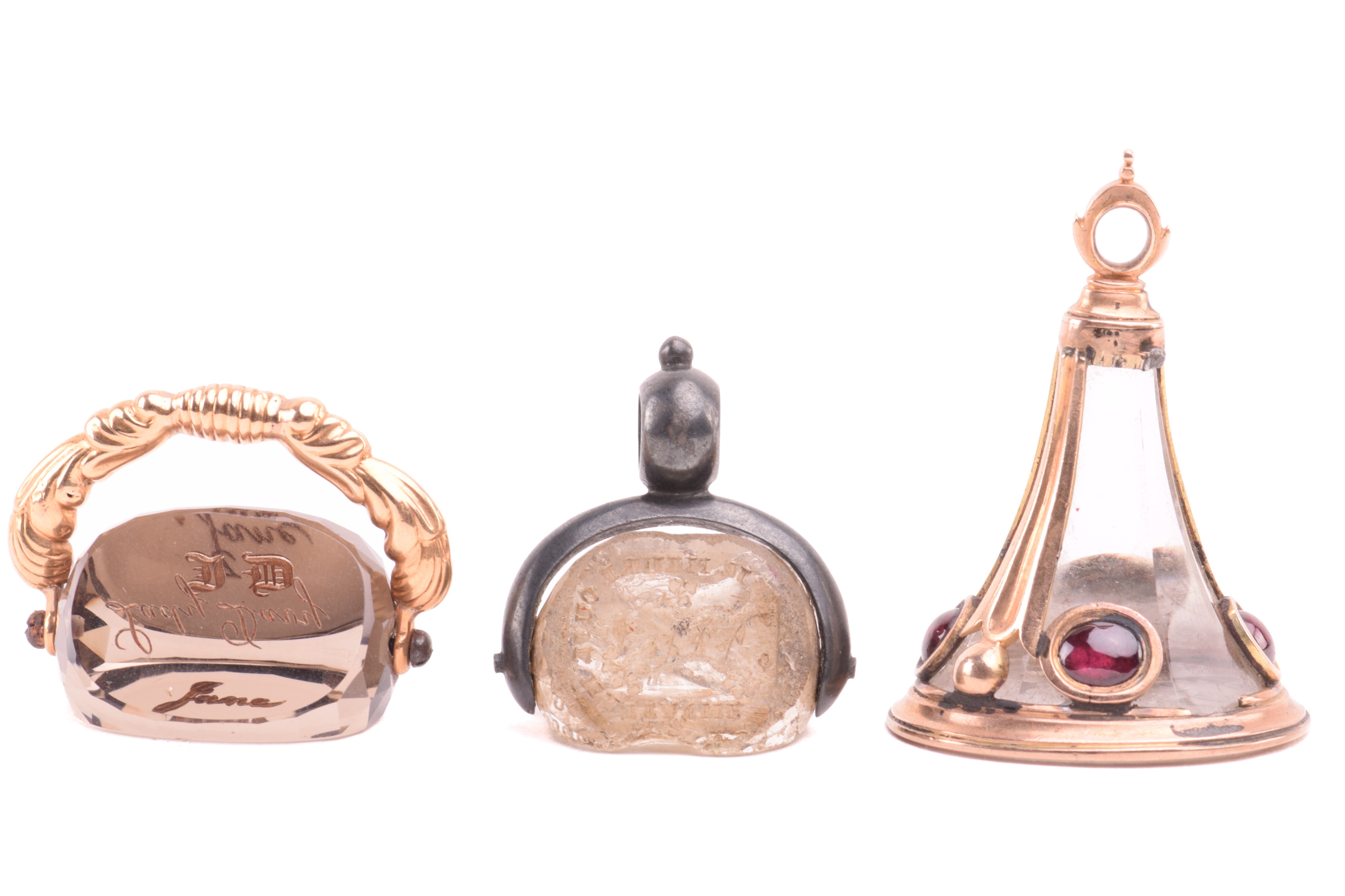 Lot 3 - A group of three 19th-century seal fobs;