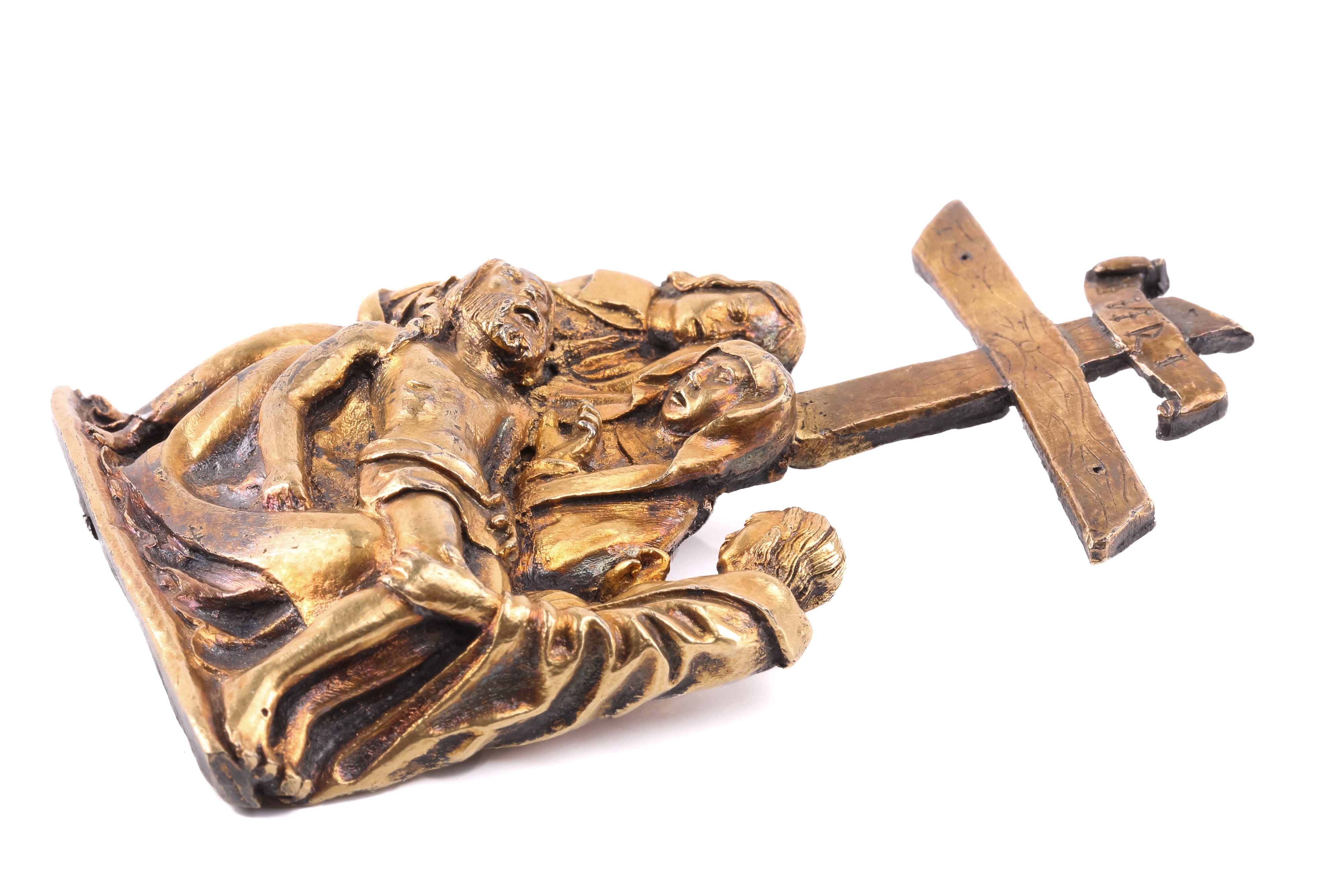 Lot 296 - A German 15th century silver gilt mount,