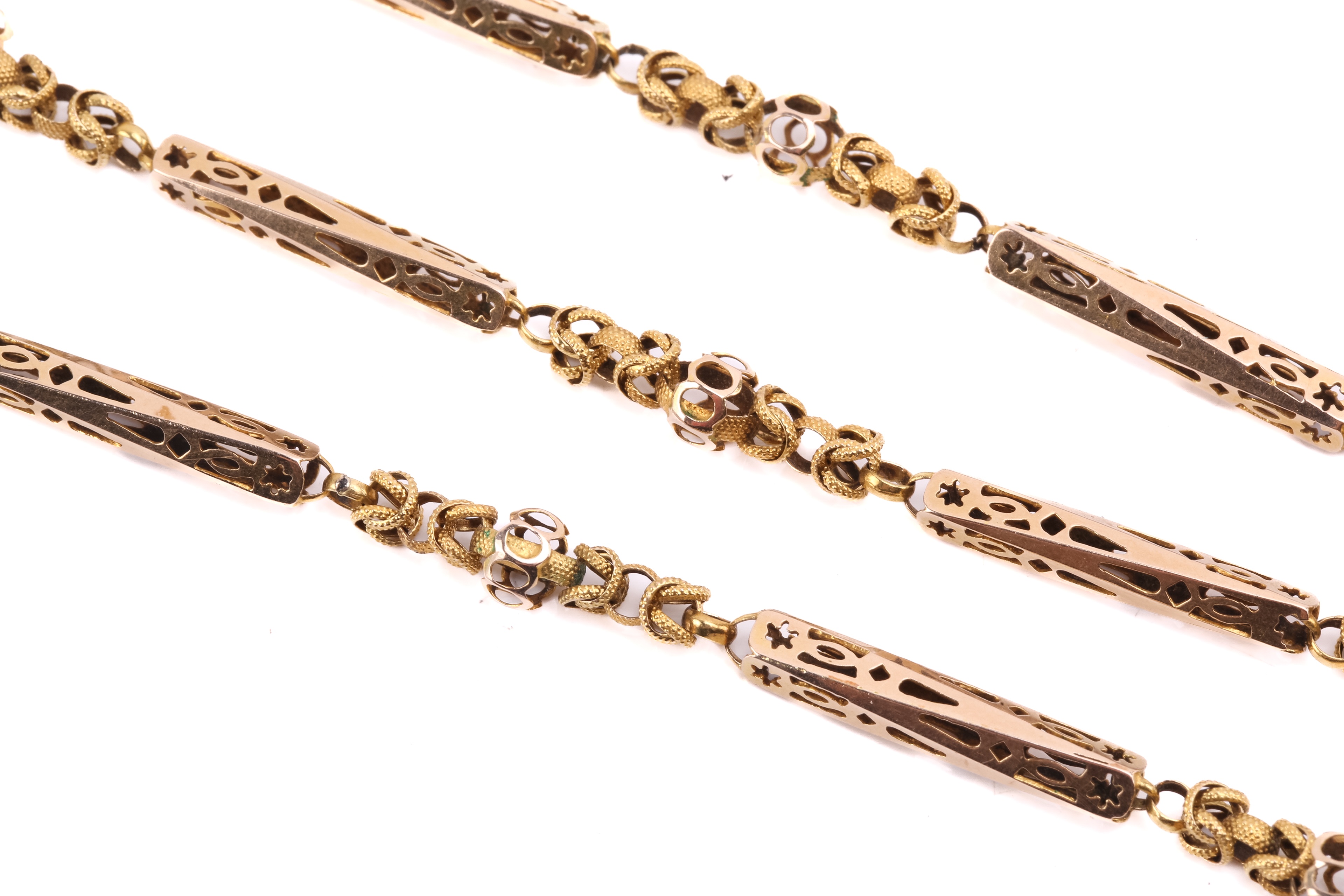 Lot 57 - A 19th-century fancy link chain, consisting
