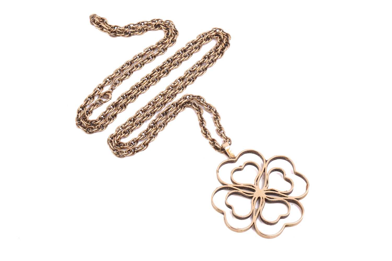 Lot 293 - A gold quartrefoil pendant, in the form of a