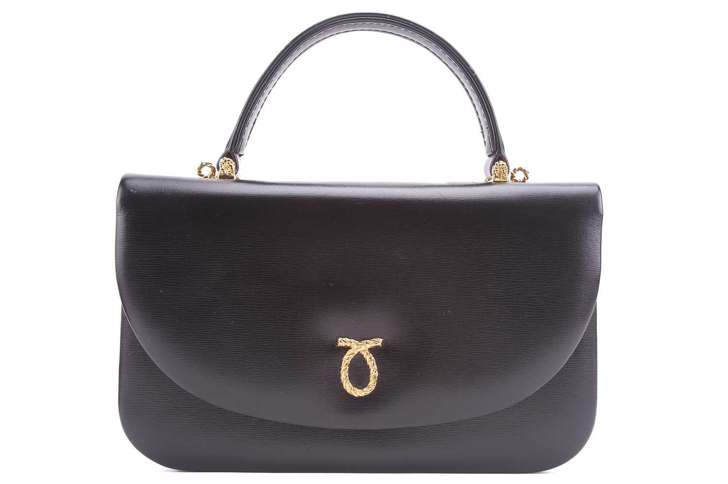 Lot 51 - Launer - a small cross-body flap bag in black