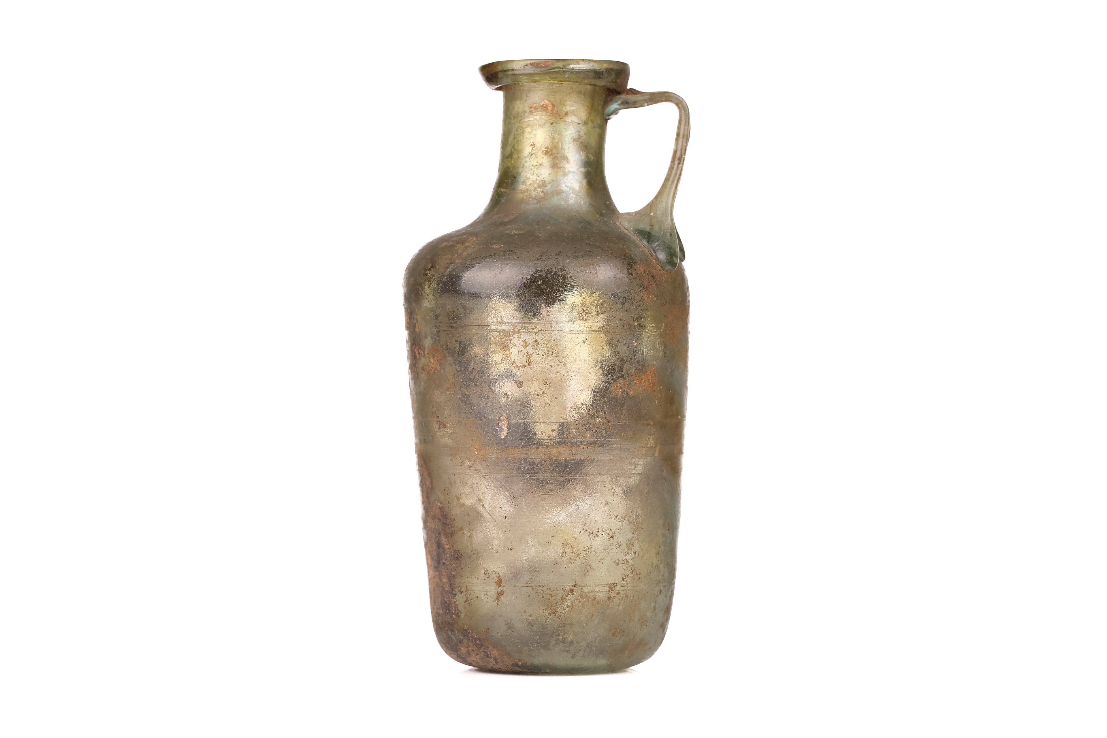 Lot 304 - A Roman glass oil ewer of slightly