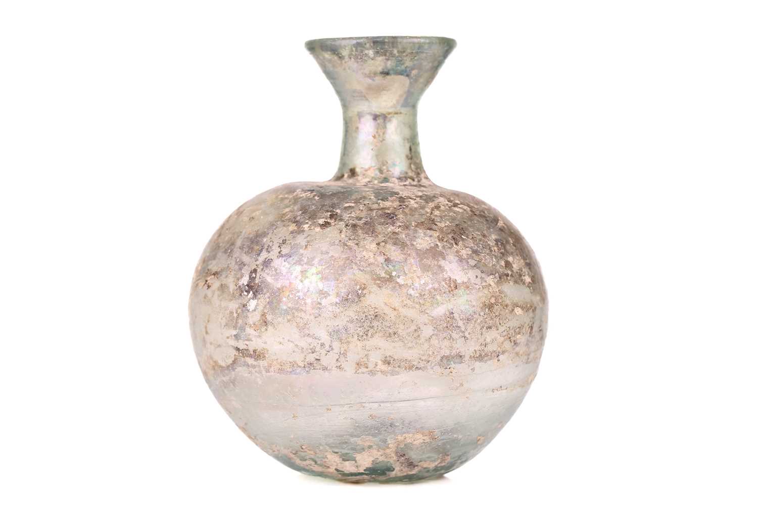 Lot 309 - A Roman glass vase, of bulbous form with a
