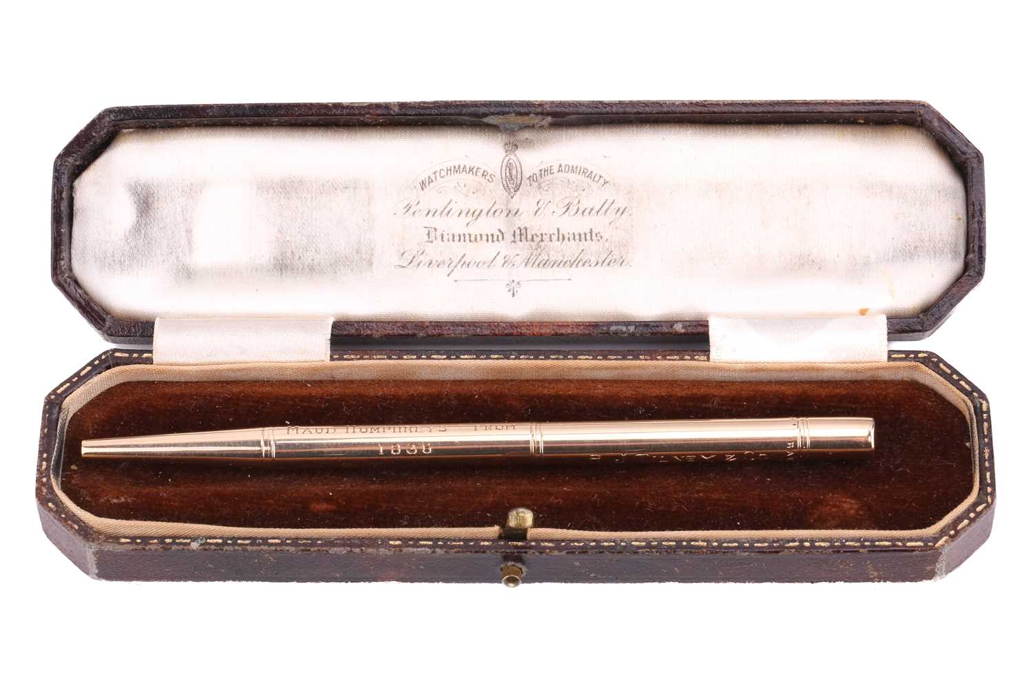 Lot 315 - Baker's Pointer- 9ct gold pencil propelling