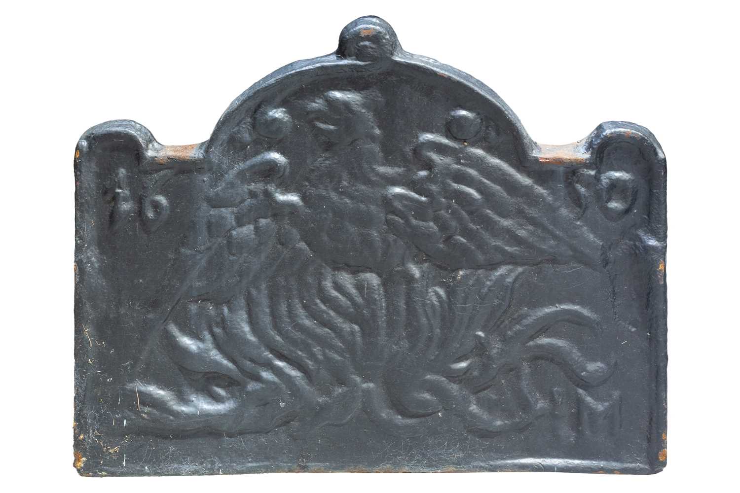 Lot 170 - A 17th century style cast iron fire back,